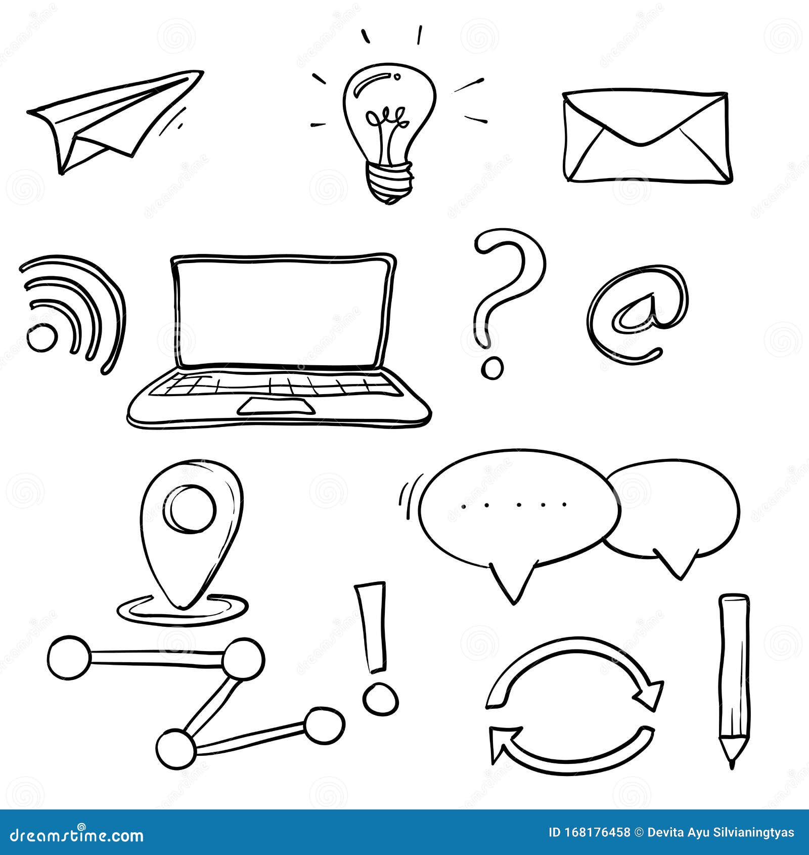 Hand Draw Business Doodles Digital Platform,social Media Icon ... Hand Draw Business Doodles Digital Platform,social Media Icon ...