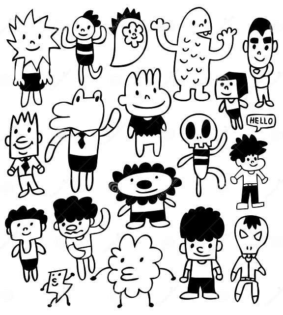 Hand draw cartoon people stock vector. Illustration of cartoon - 16794006