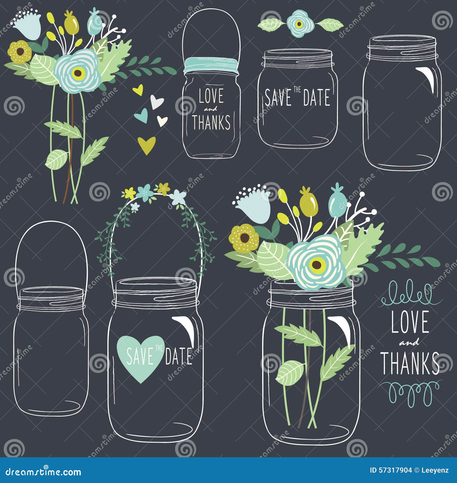 Hand Draw Chalkboard Retro Mason Jar Stock Vector - Illustration of ...