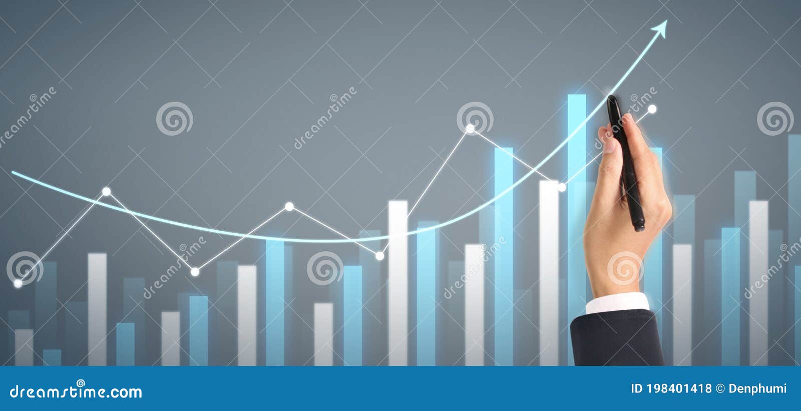 Hand Draw Chart, Growth Graph Progress of Business Analyzing Financial ...