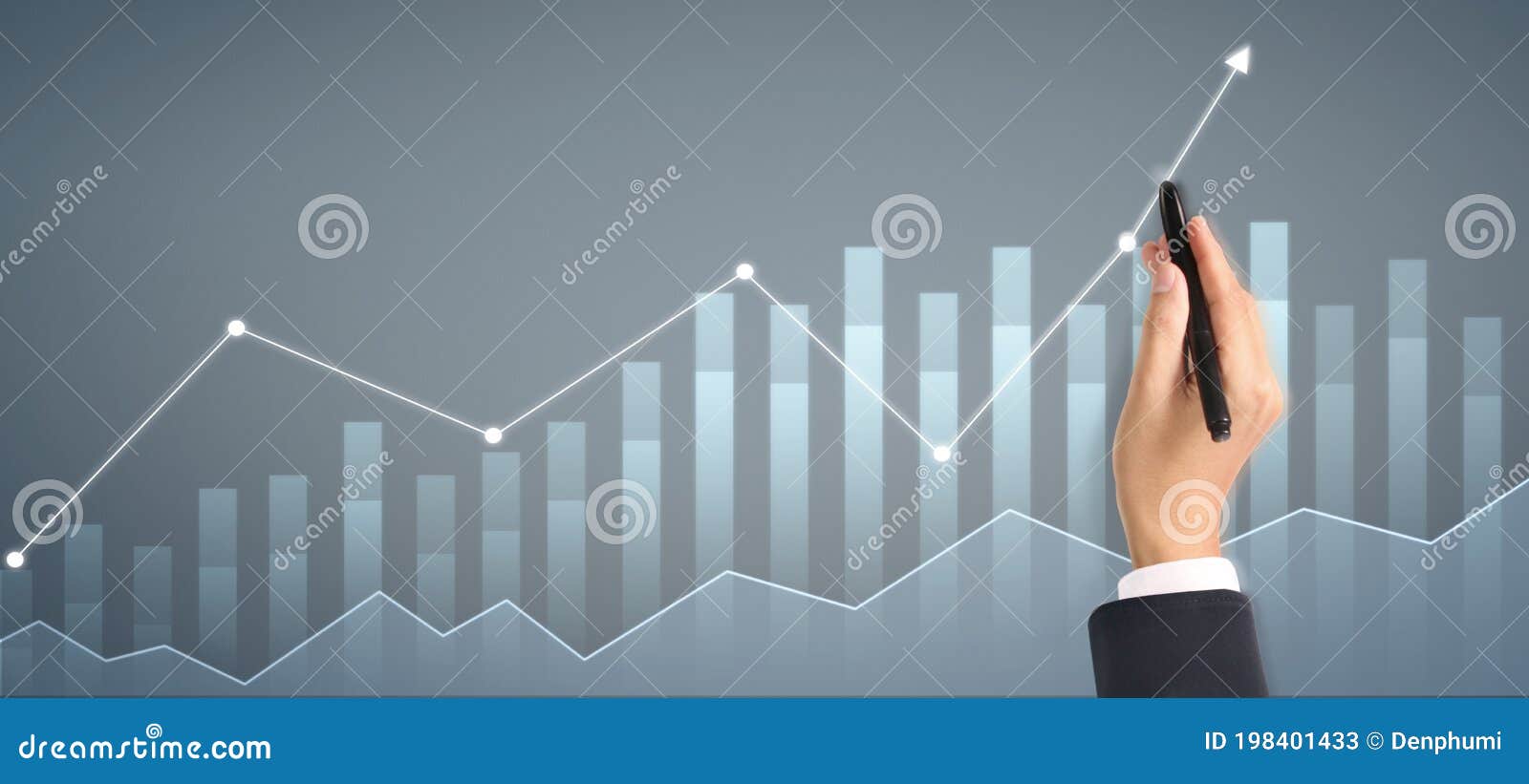 Hand Draw Chart, Growth Graph Progress of Business Analyzing Financial ...