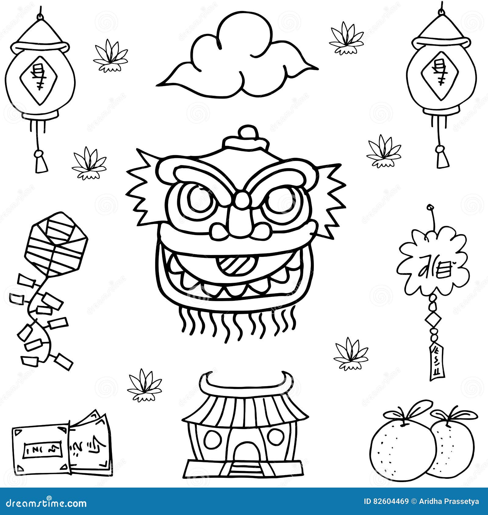 Hand Draw Chinese Decoration of Doodles Stock Vector - Illustration of ...