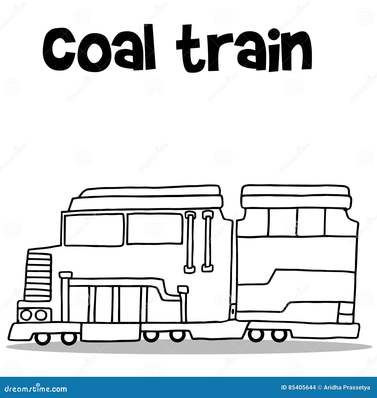 Hand Draw Of Coal Train Transport Vector Illustration | CartoonDealer ...