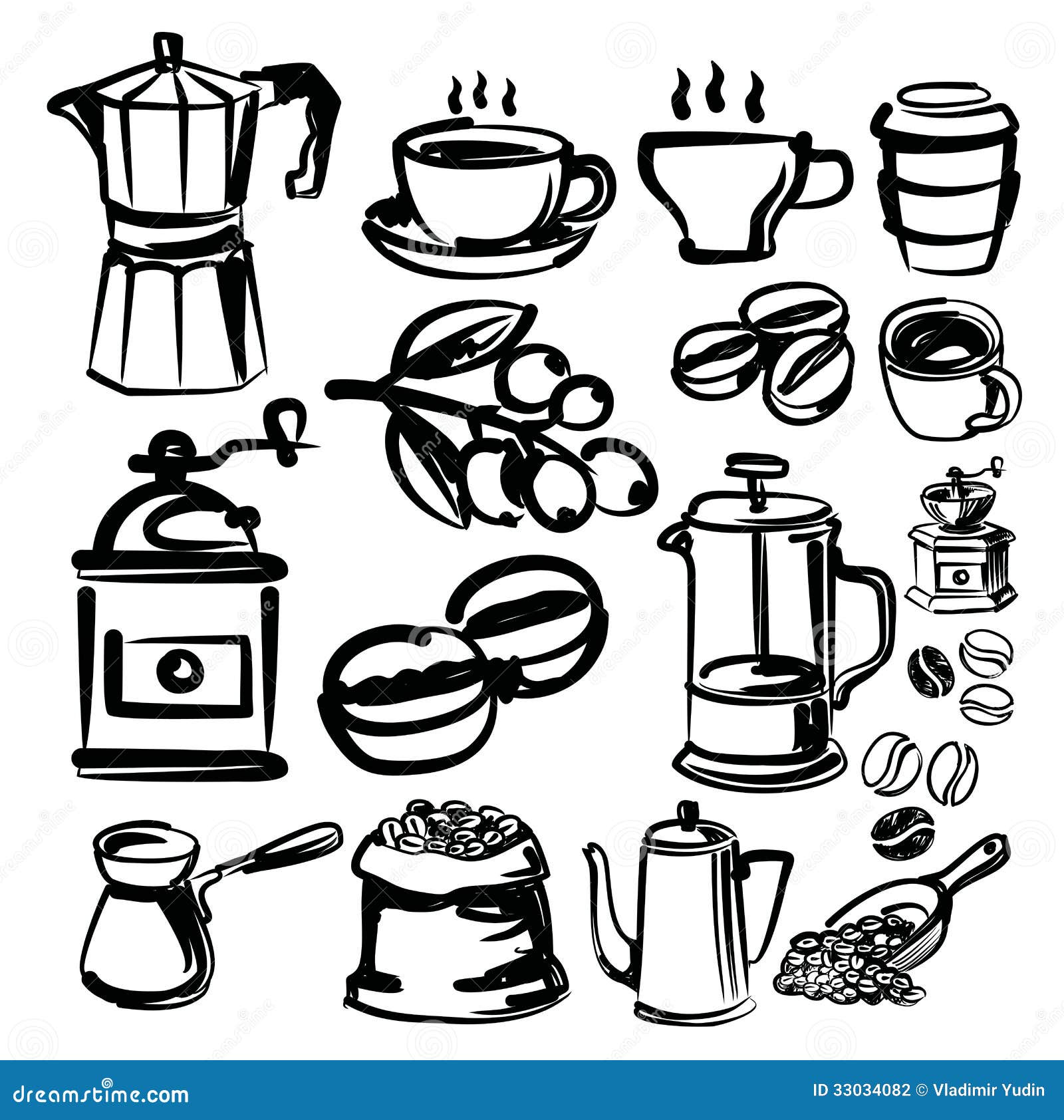 Hand draw coffee stock vector. Illustration of design - 33034082