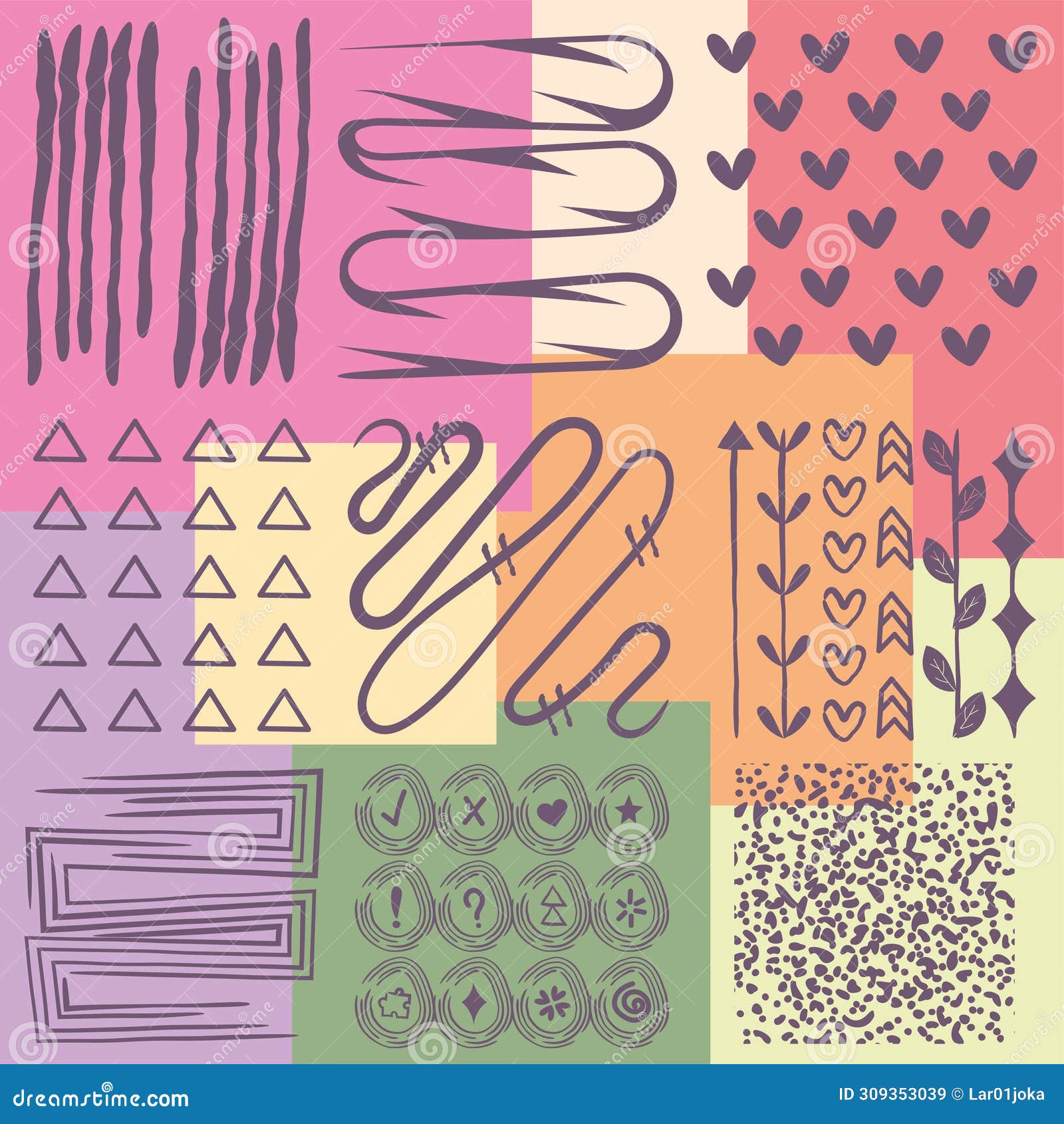 Hand Draw Colored Pattern Background Vector Stock Vector - Illustration ...