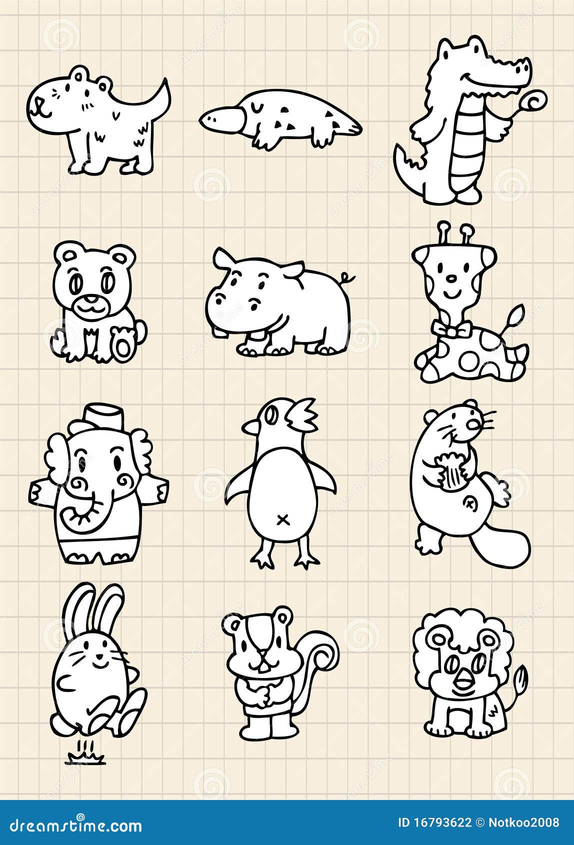 Hand Draw Cute Animal Stock Illustrations – 10,424 Hand Draw Cute ...