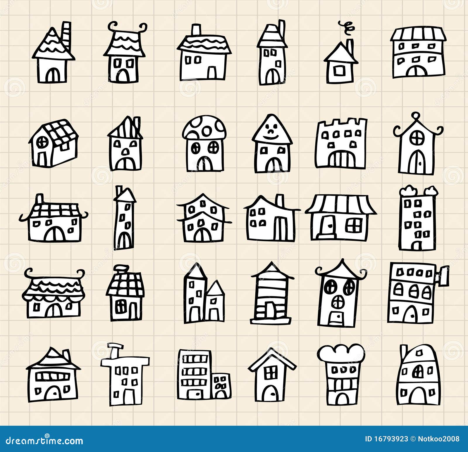 Hand draw cute house stock vector. Illustration of concept - 16793923