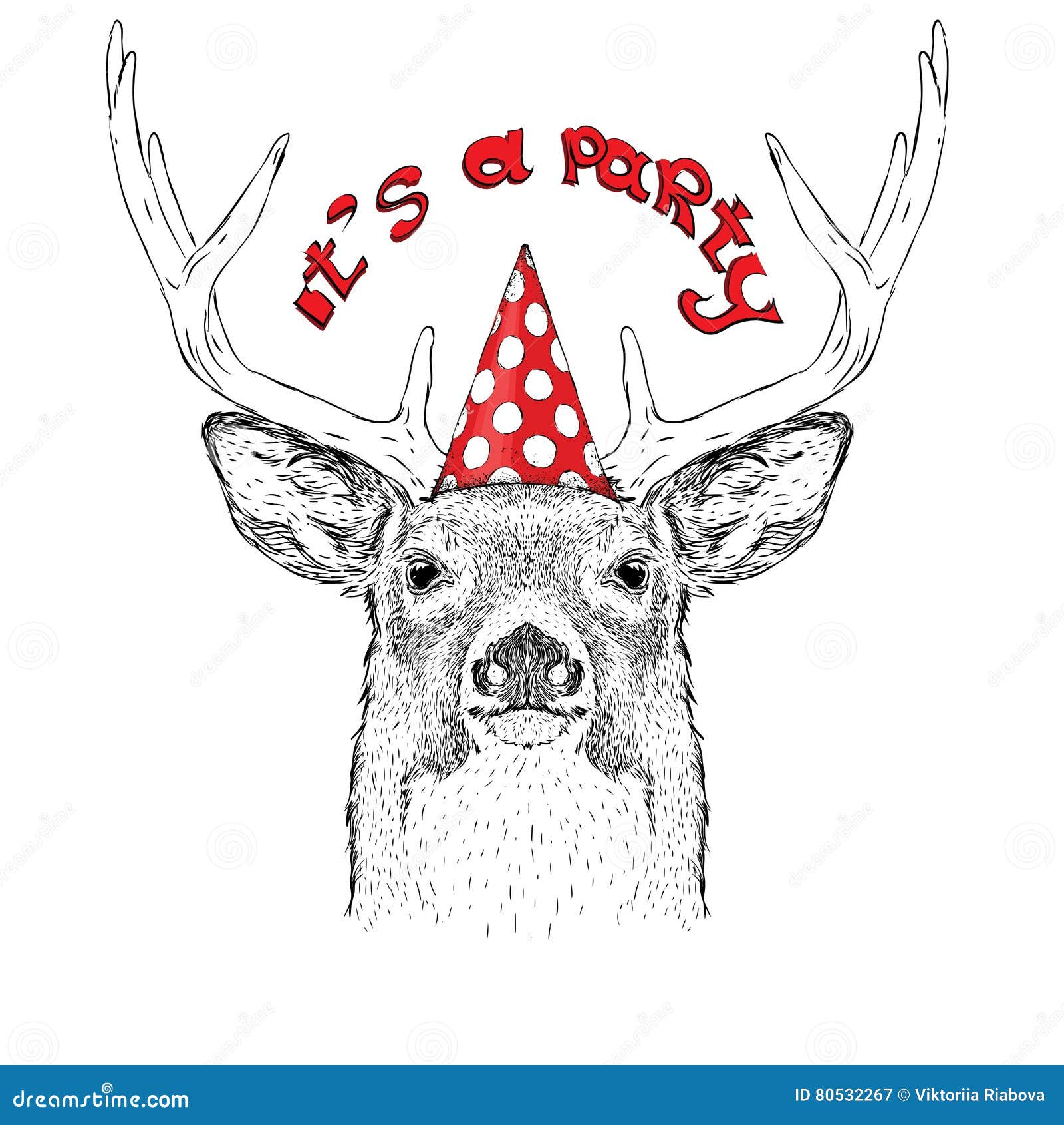 How To Draw Deer For Children. Step By Step Drawing Tutorial Vector ...