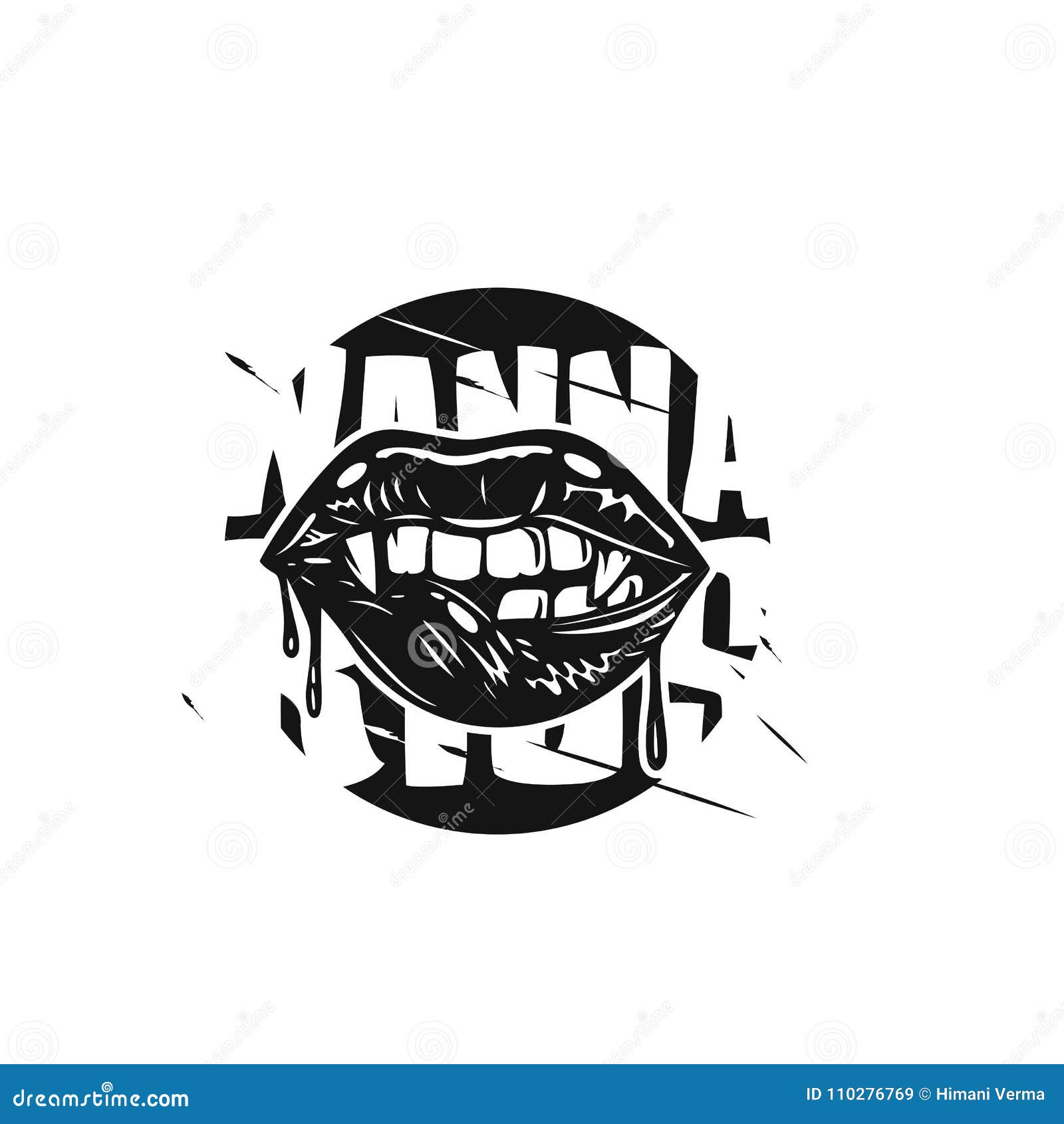 Hand Draw Devil Lips Vector Illustration Design Stock Vector ...