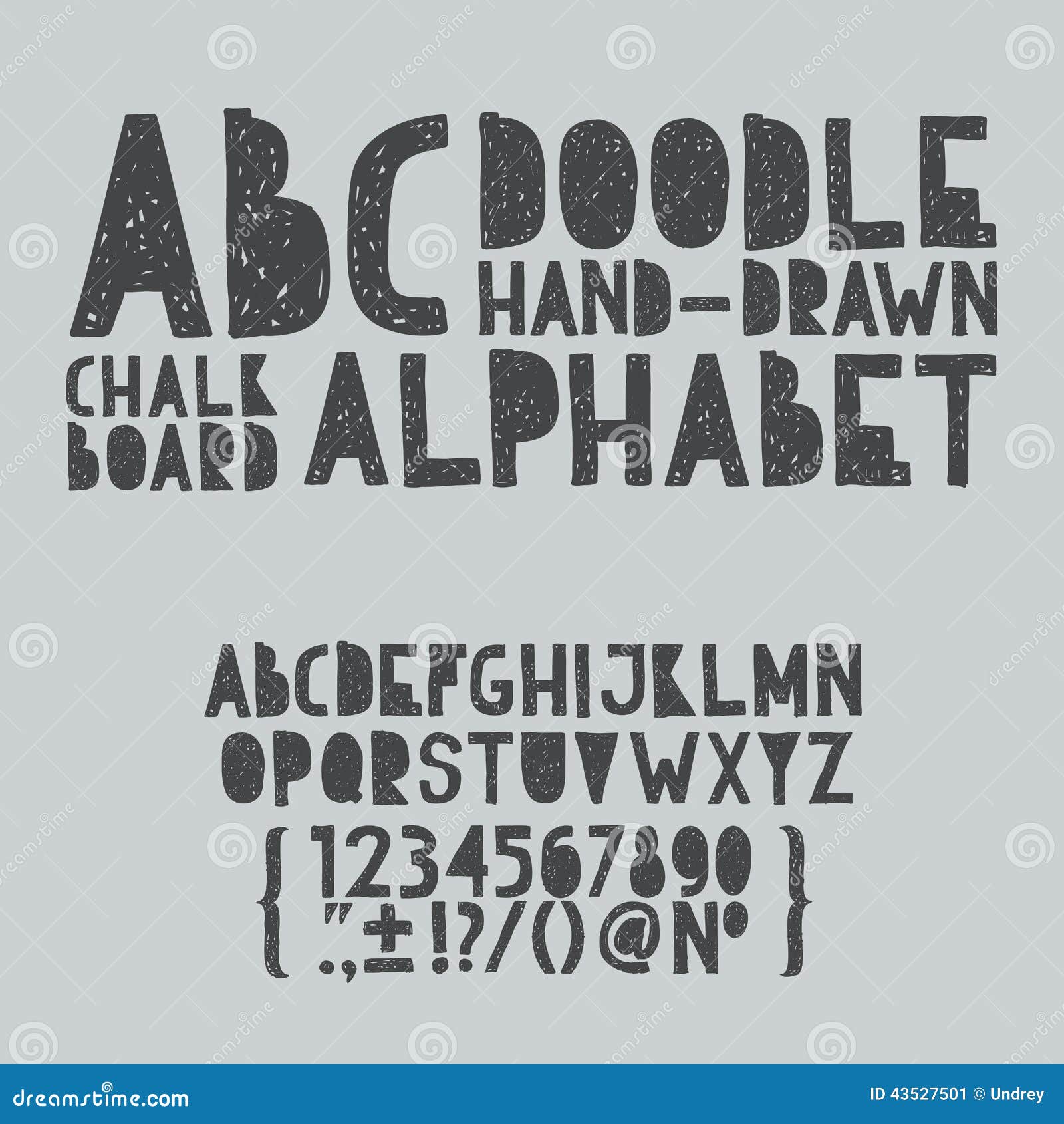 Hand Draw Doodle Abc, Alphabet Grunge Scratch Type Stock Vector ...