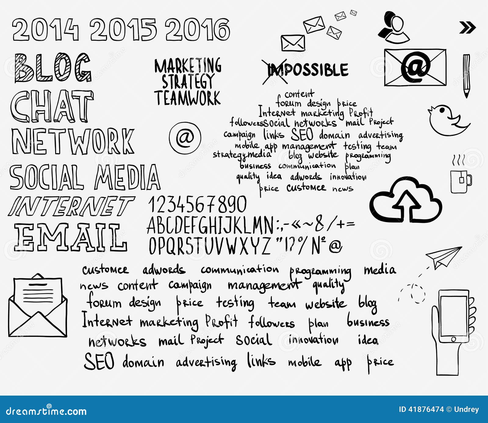 Hand Draw Doodle Sketch Mind Map Blank Flow Chart Stock Vector ...