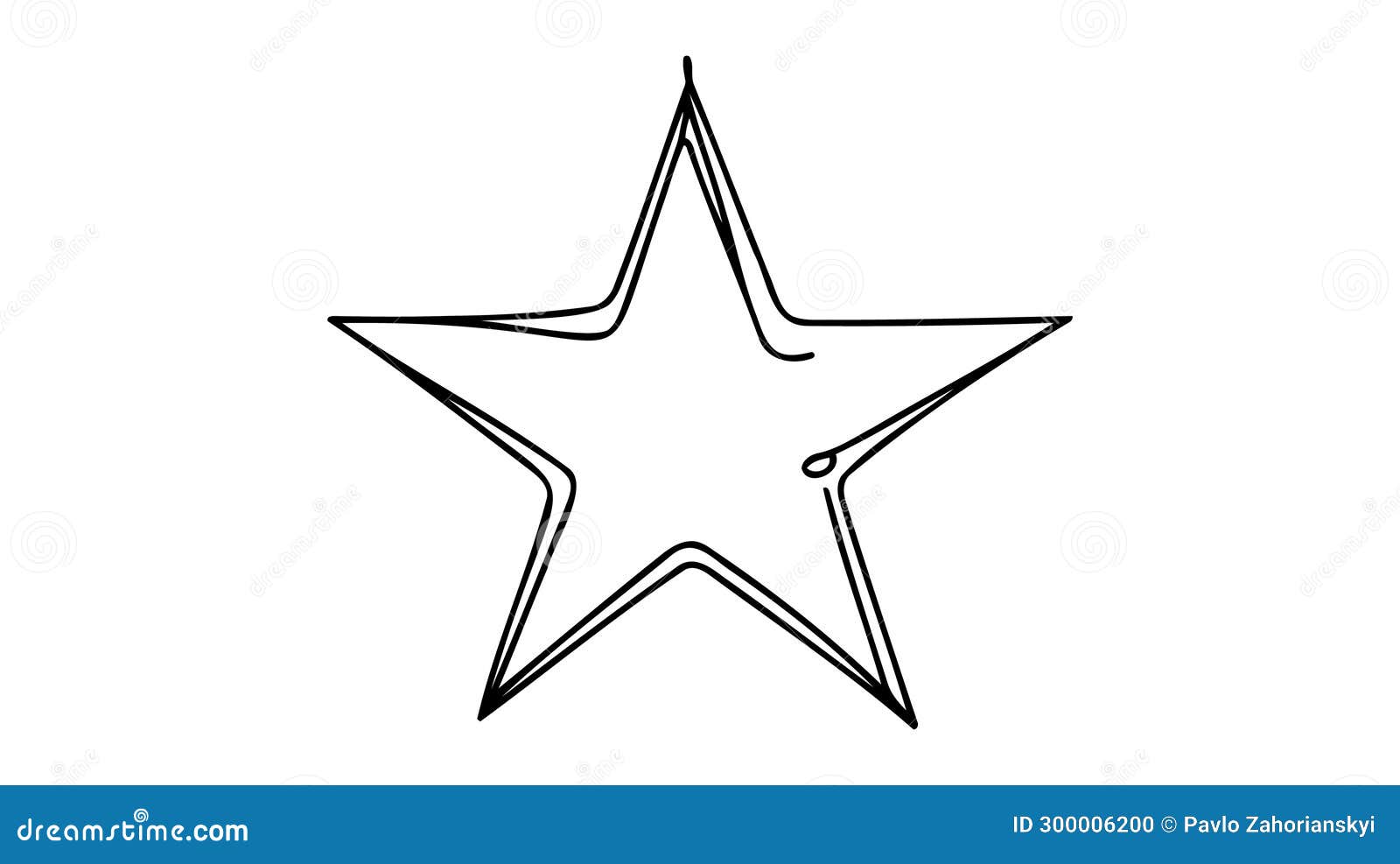 Hand Draw Doodle Stars Illustration in Continuous Line Arts Style ...