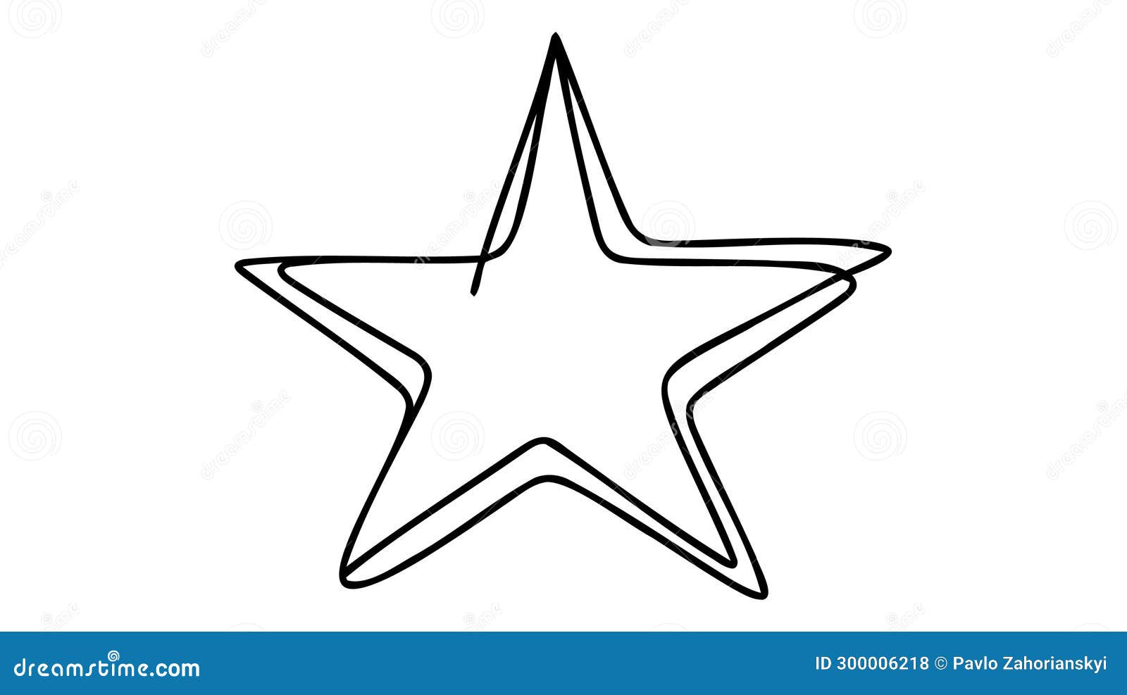 Hand Draw Doodle Stars Illustration in Continuous Line Arts Style ...