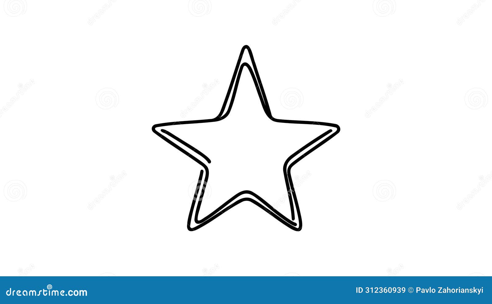Hand Draw Doodle Stars Illustration in Continuous Line Arts Style ...