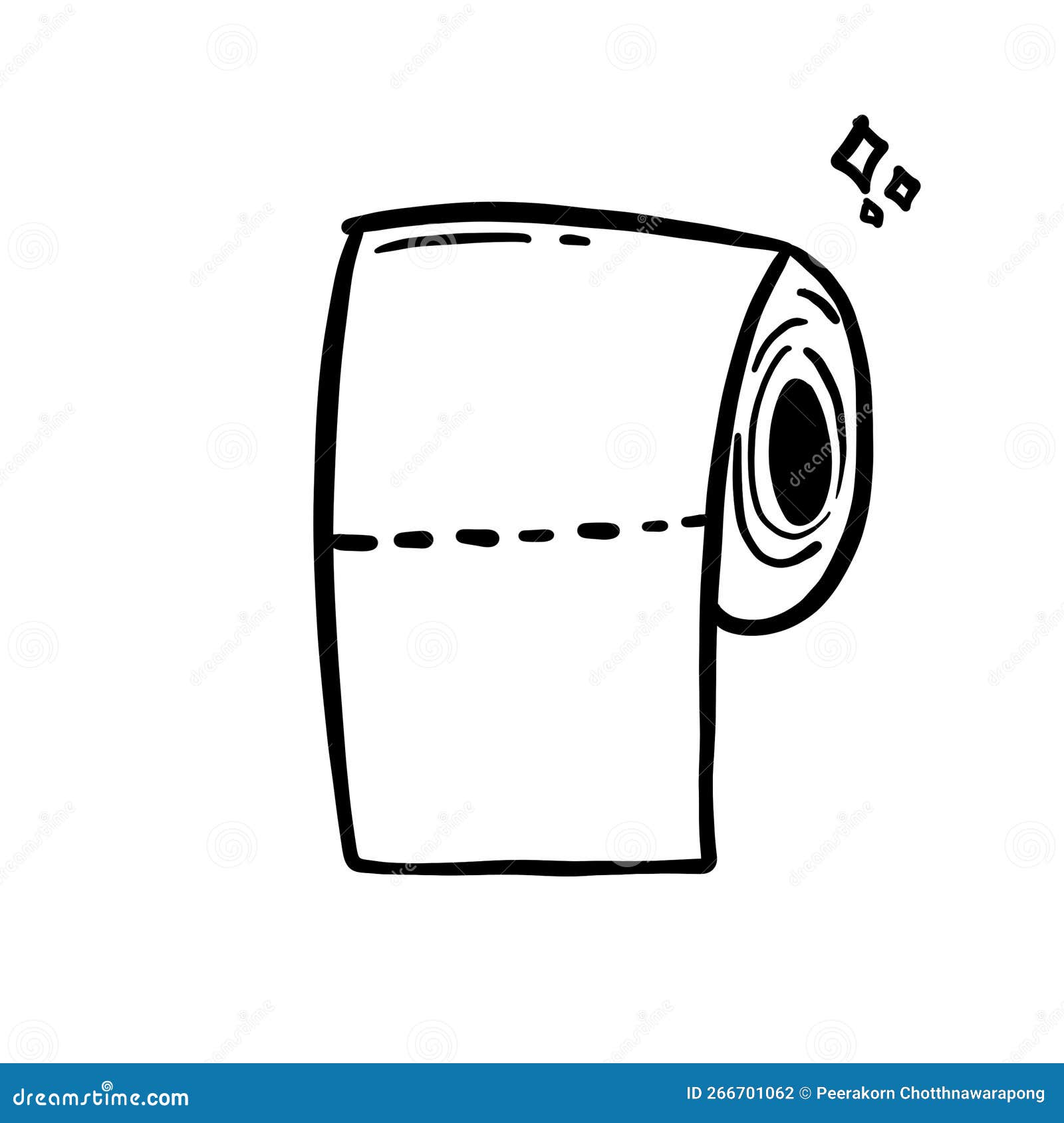 Hand Draw Doodle Tissue Paper Line Art Black and White Style Stock ...