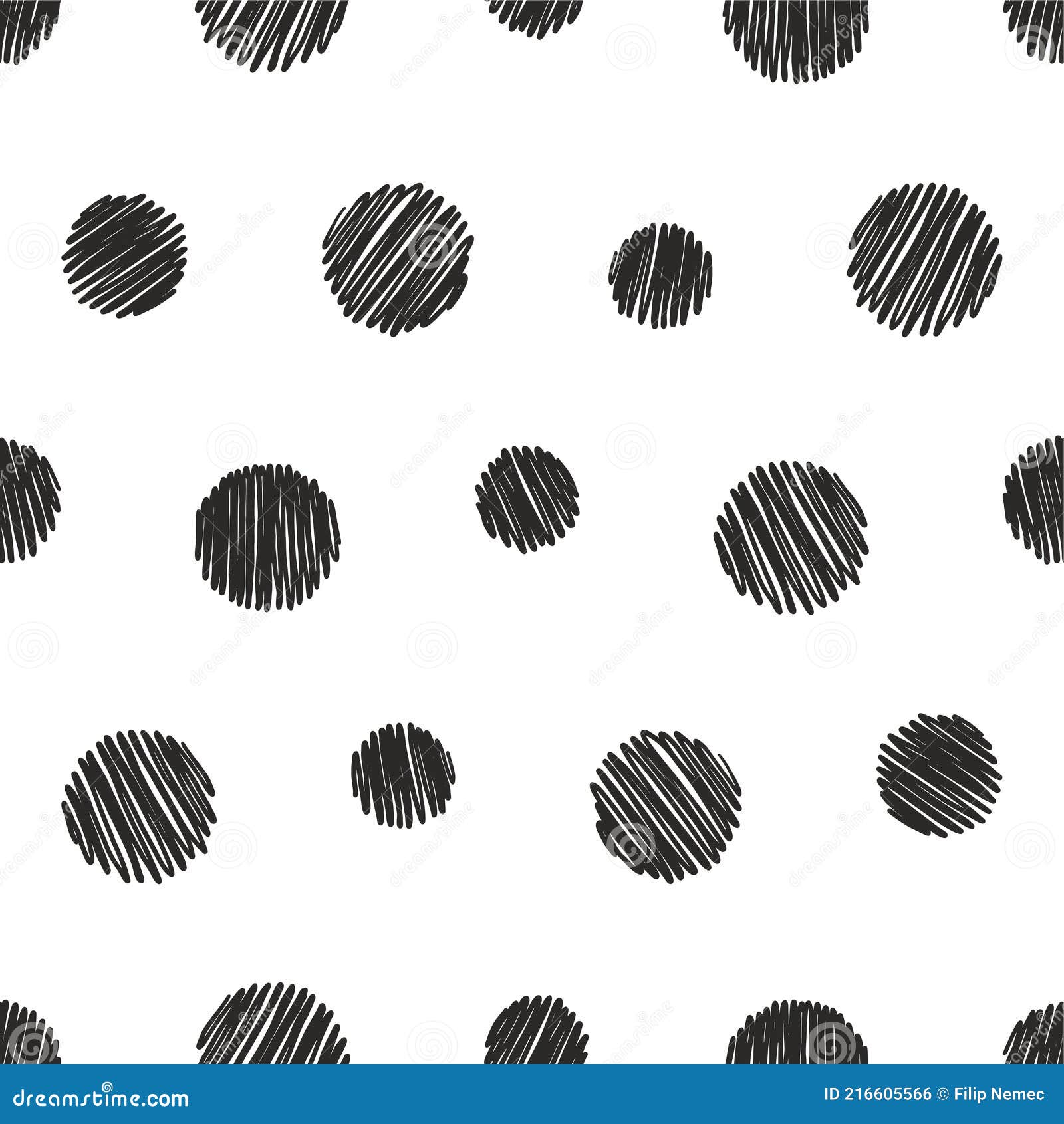 Hand Draw Dots Vector Seamless Pattern Stock Vector - Illustration of ...