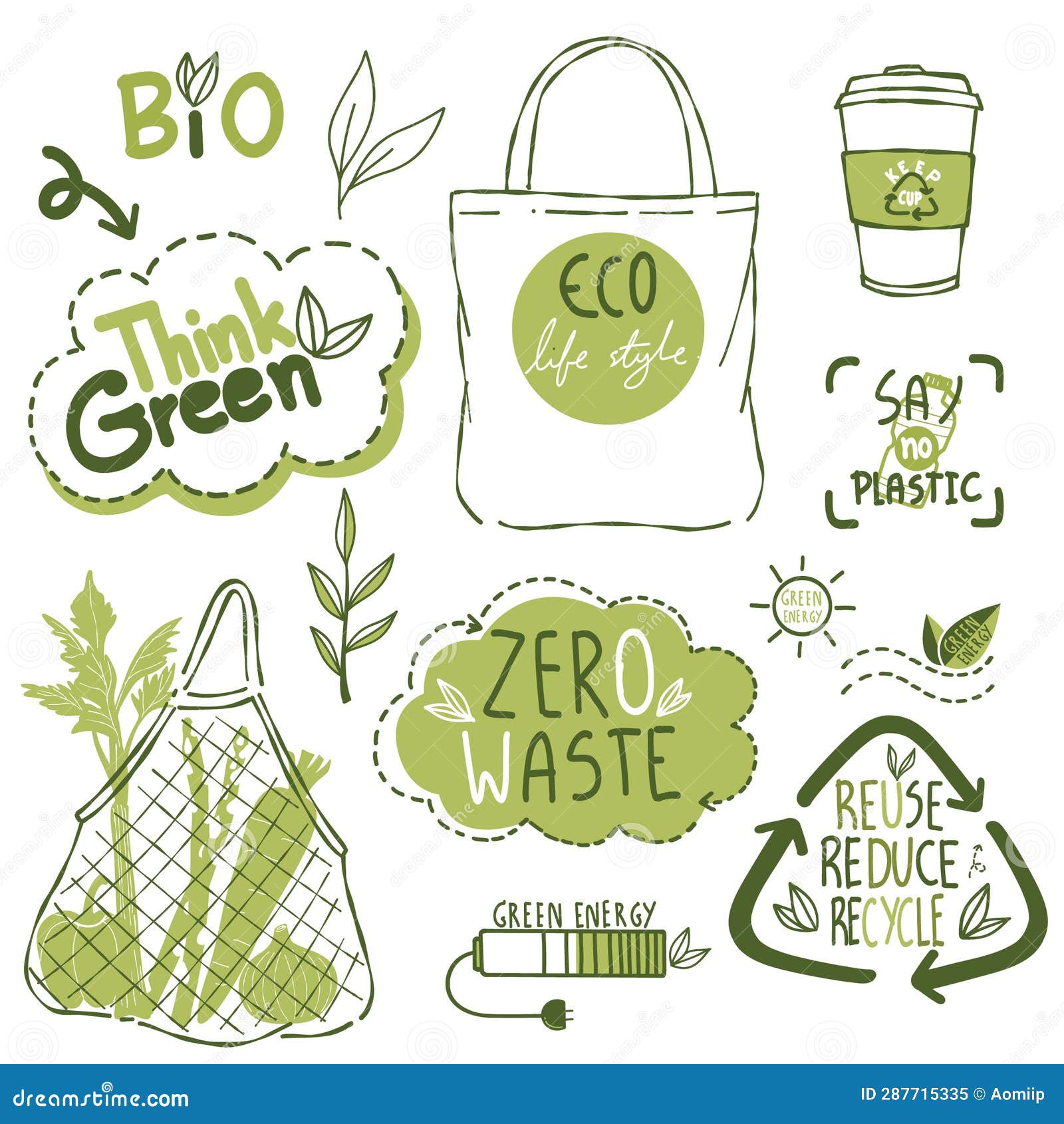 Hand Draw Earth Day Elements Stock Illustration - Illustration of ...