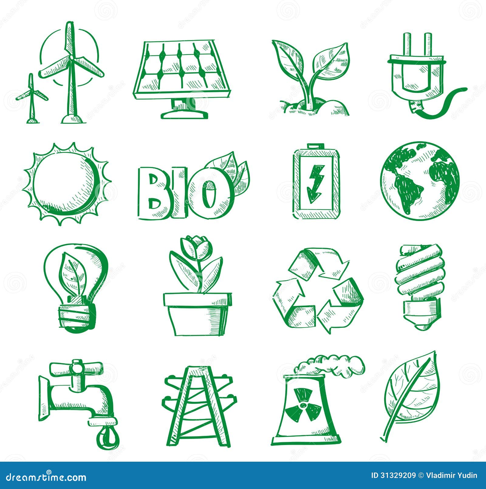 Hand draw energy stock vector. Illustration of recycling - 31329209