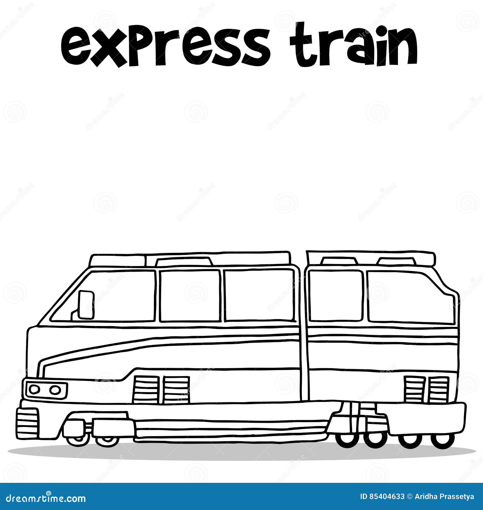 Hand draw of express train stock vector. Illustration of locomotive ...