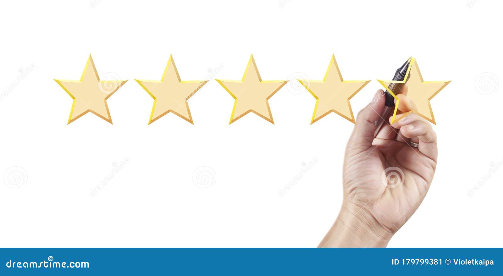 Hand Draw Five Star Rating. Evaluation Review Concepts Stock Image ...