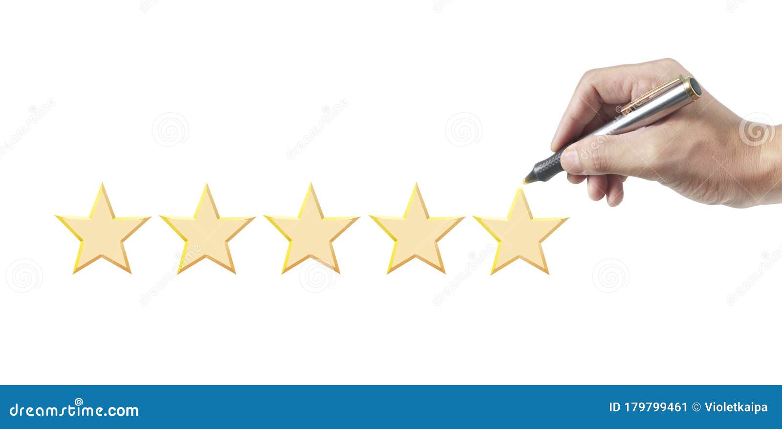 Hand Draw Five Star Rating. Evaluation Review Concepts Stock Image ...