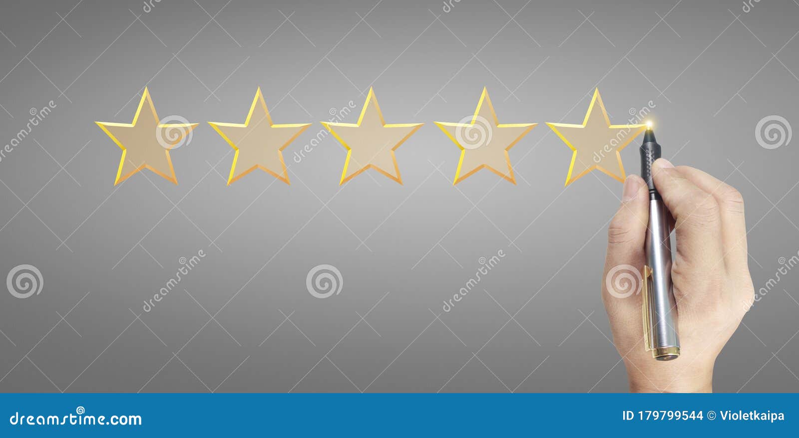 Hand Draw Five Star Rating. Evaluation Review Concepts Stock Photo ...