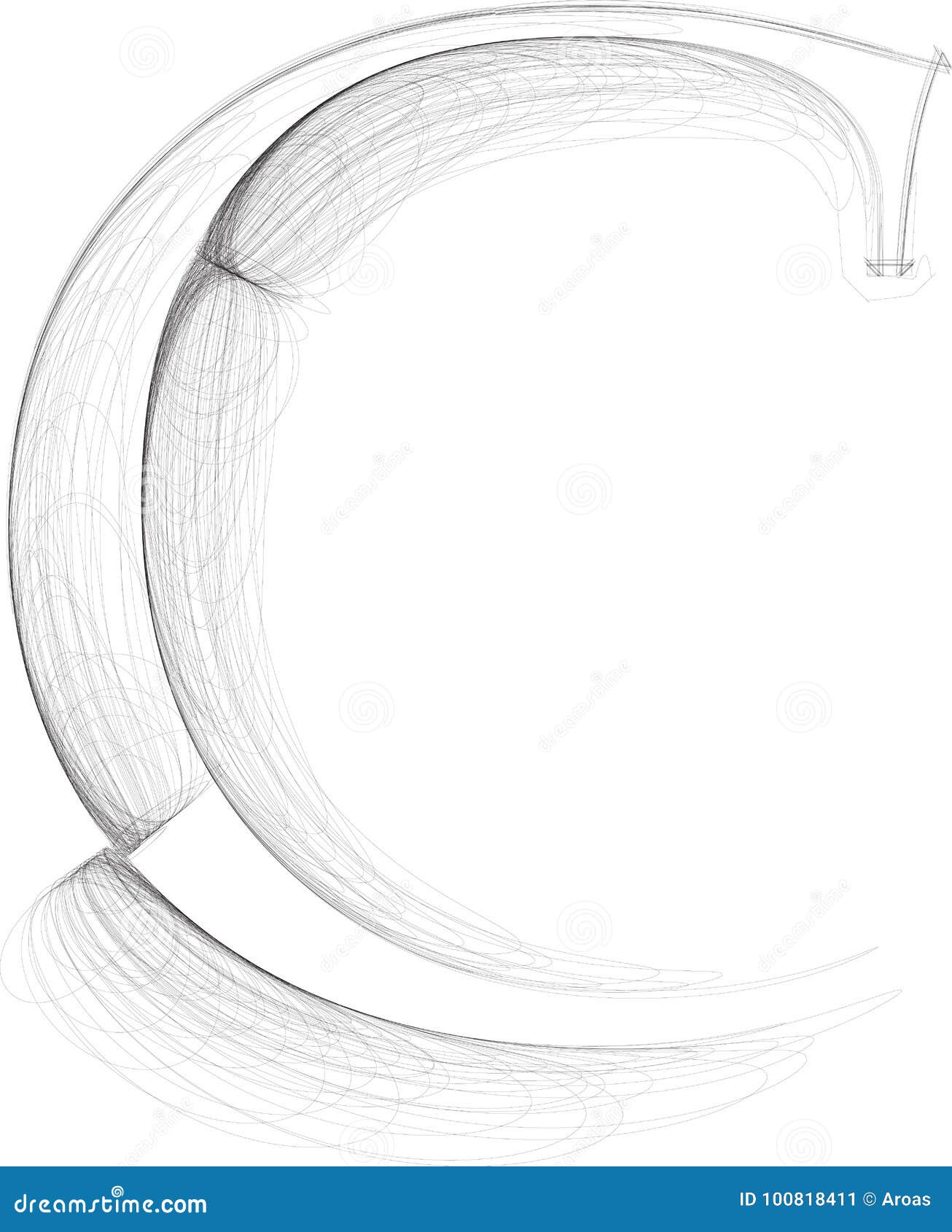 Hand draw font. LETTER C stock vector. Illustration of rough - 100818411