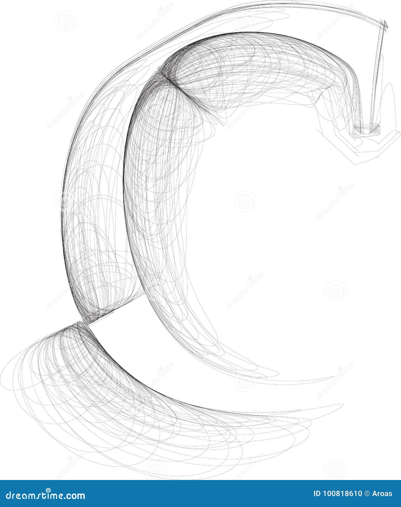 Hand draw font. LETTER c stock vector. Illustration of artistic - 100818610