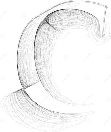 Hand draw font. LETTER c stock vector. Illustration of artistic - 100818610