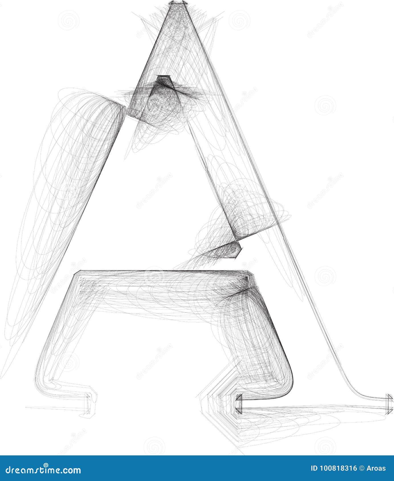 Hand draw font. LETTER a stock vector. Illustration of calligraphy ...