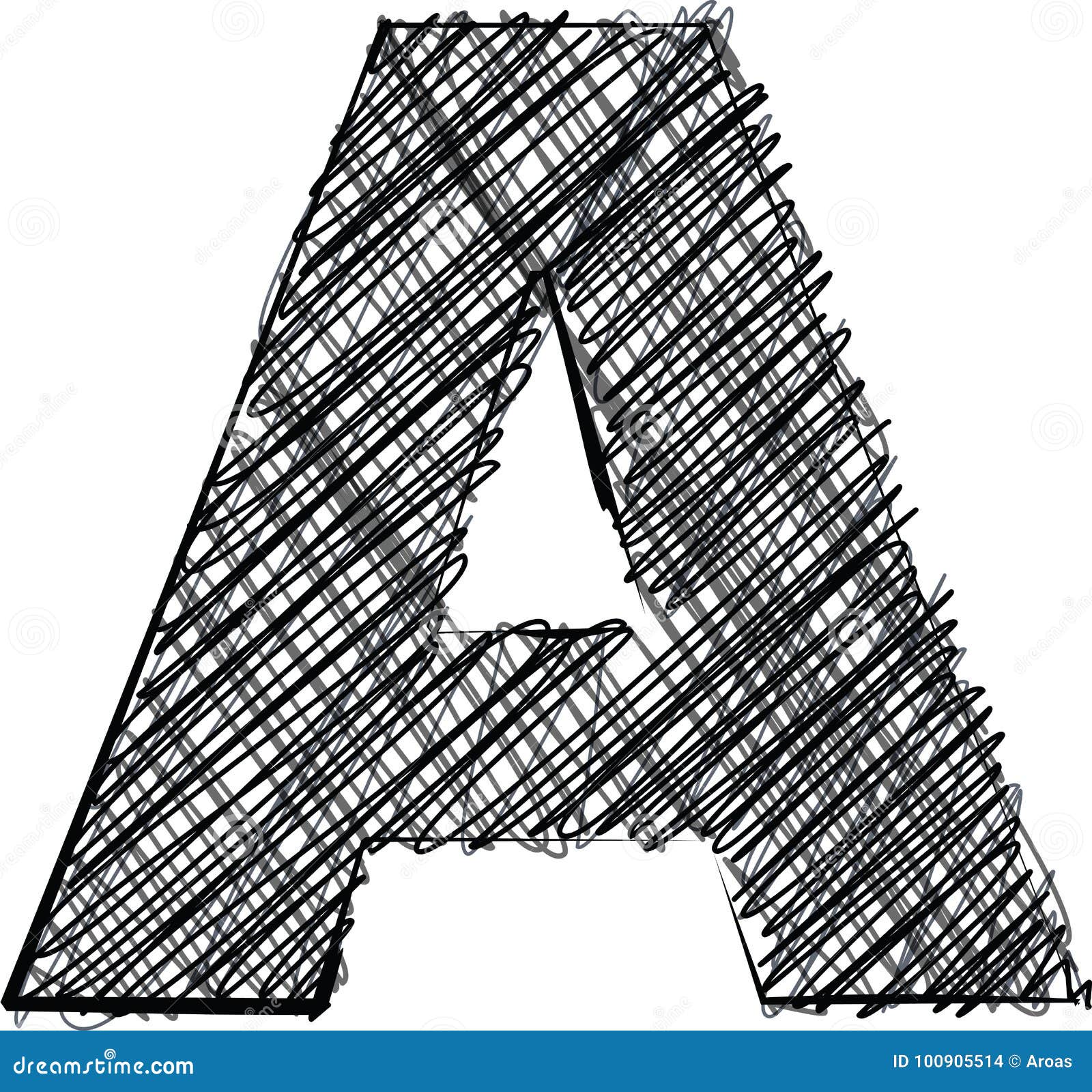 Hand draw font. LETTER a stock vector. Illustration of font - 100905514