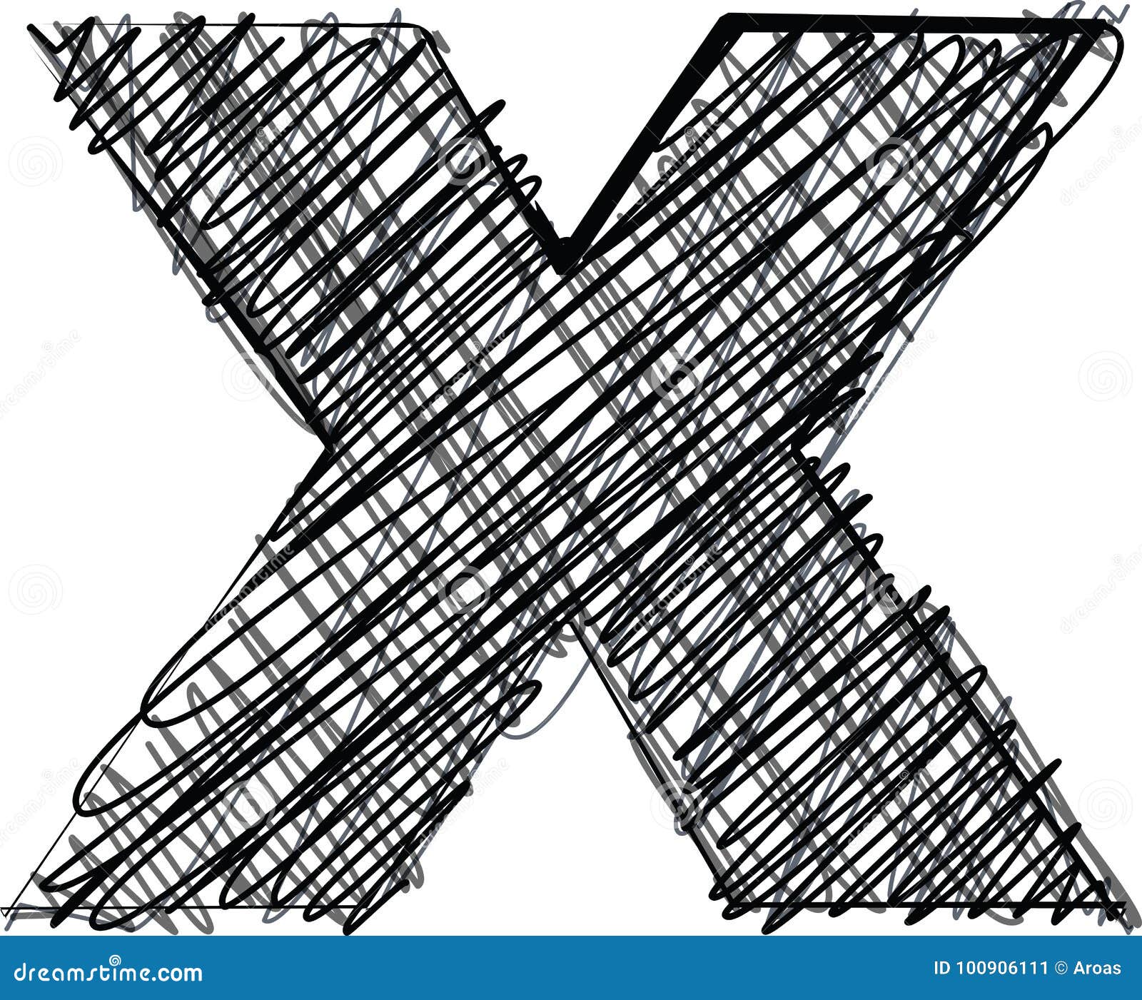 Hand draw font. LETTER x stock vector. Illustration of lettering ...