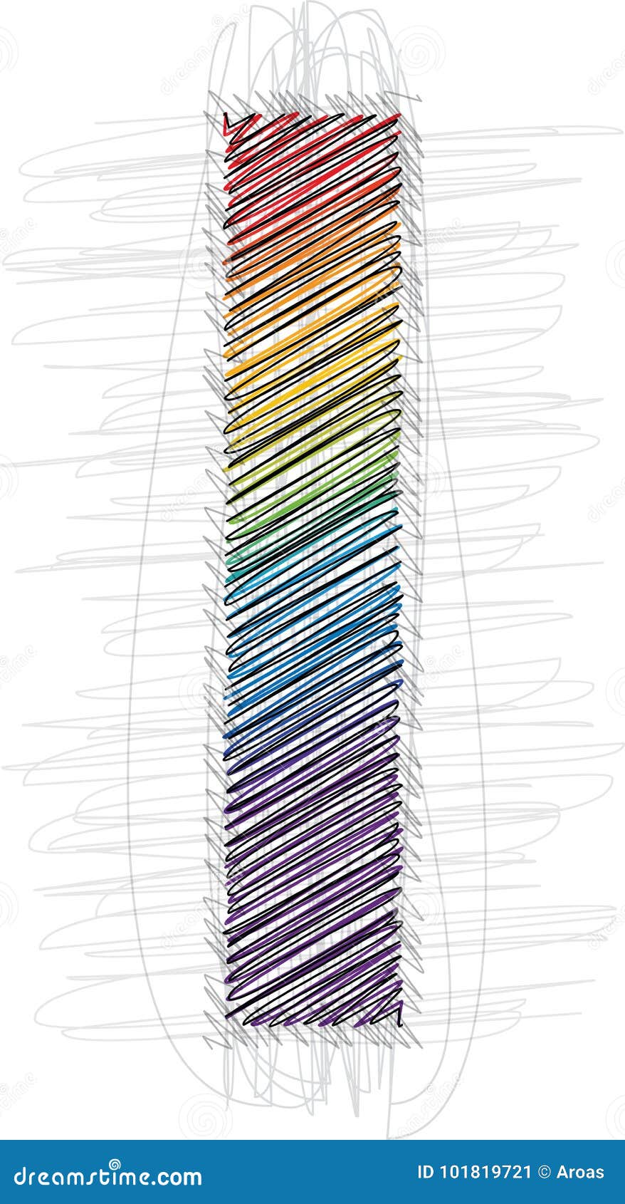 Hand draw font LETTER I stock vector. Illustration of drawing - 101819721