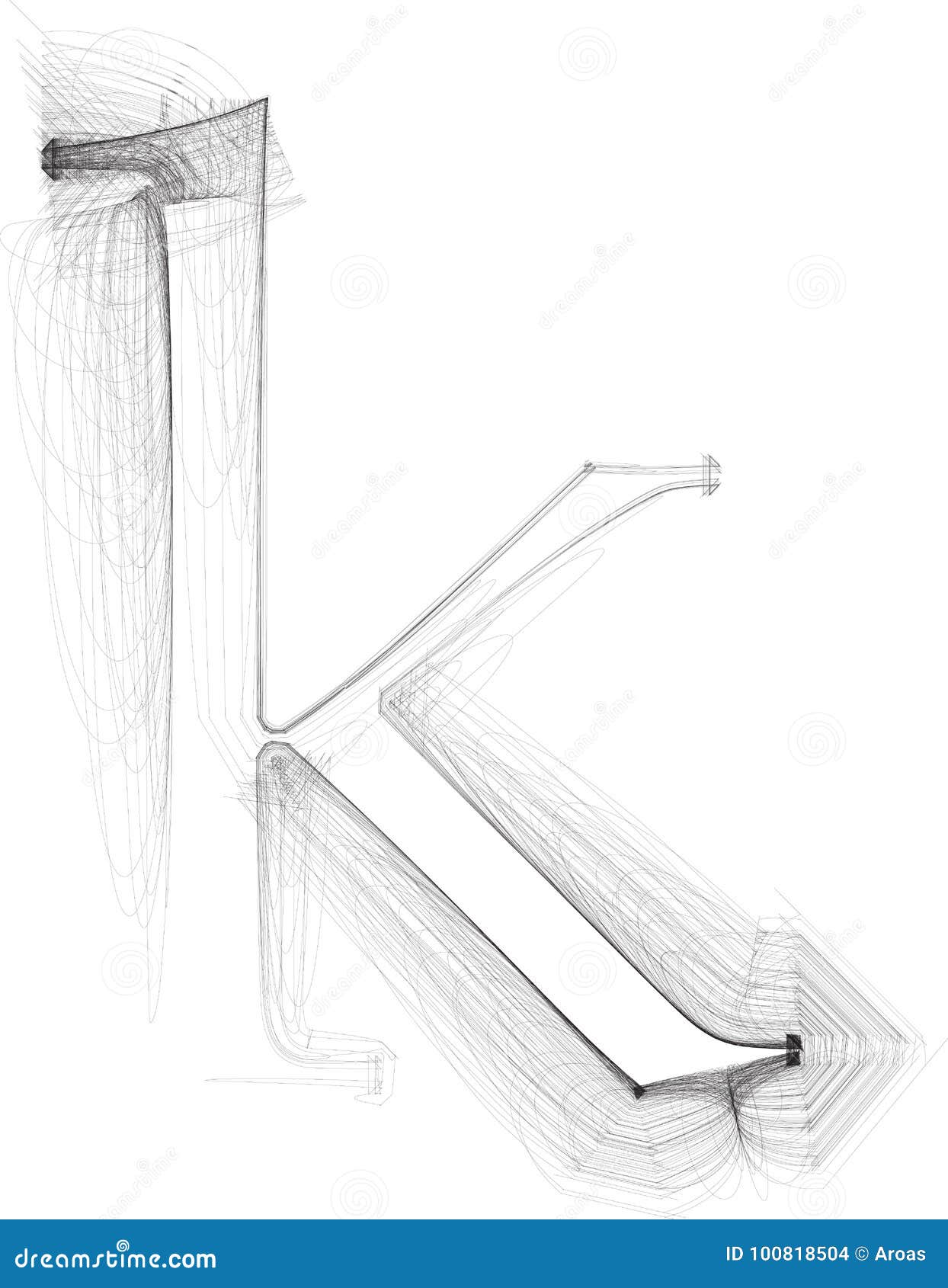 Hand draw font. LETTER k stock vector. Illustration of grunge - 100818504