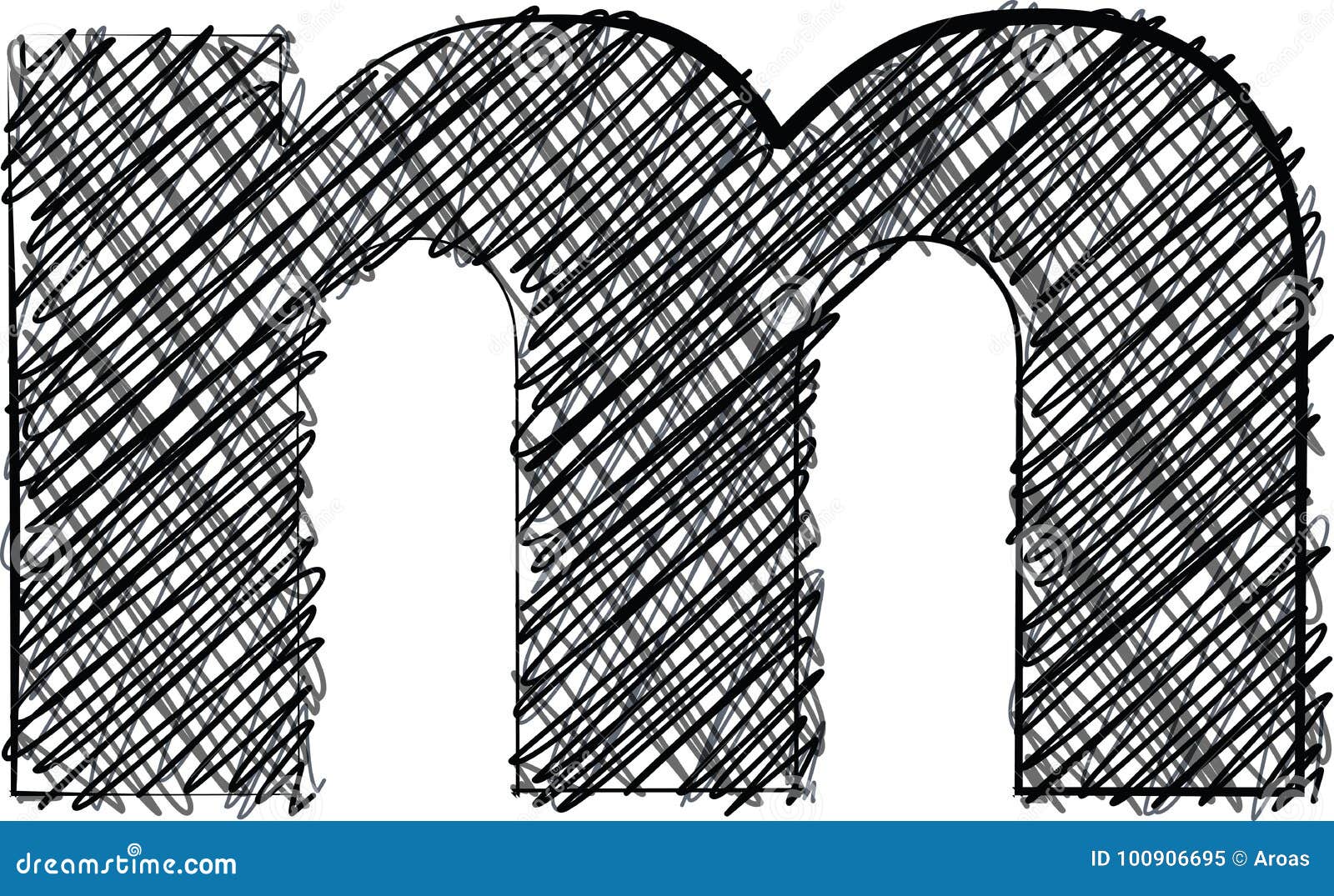 Hand draw font. LETTER m stock vector. Illustration of artistic - 100906695