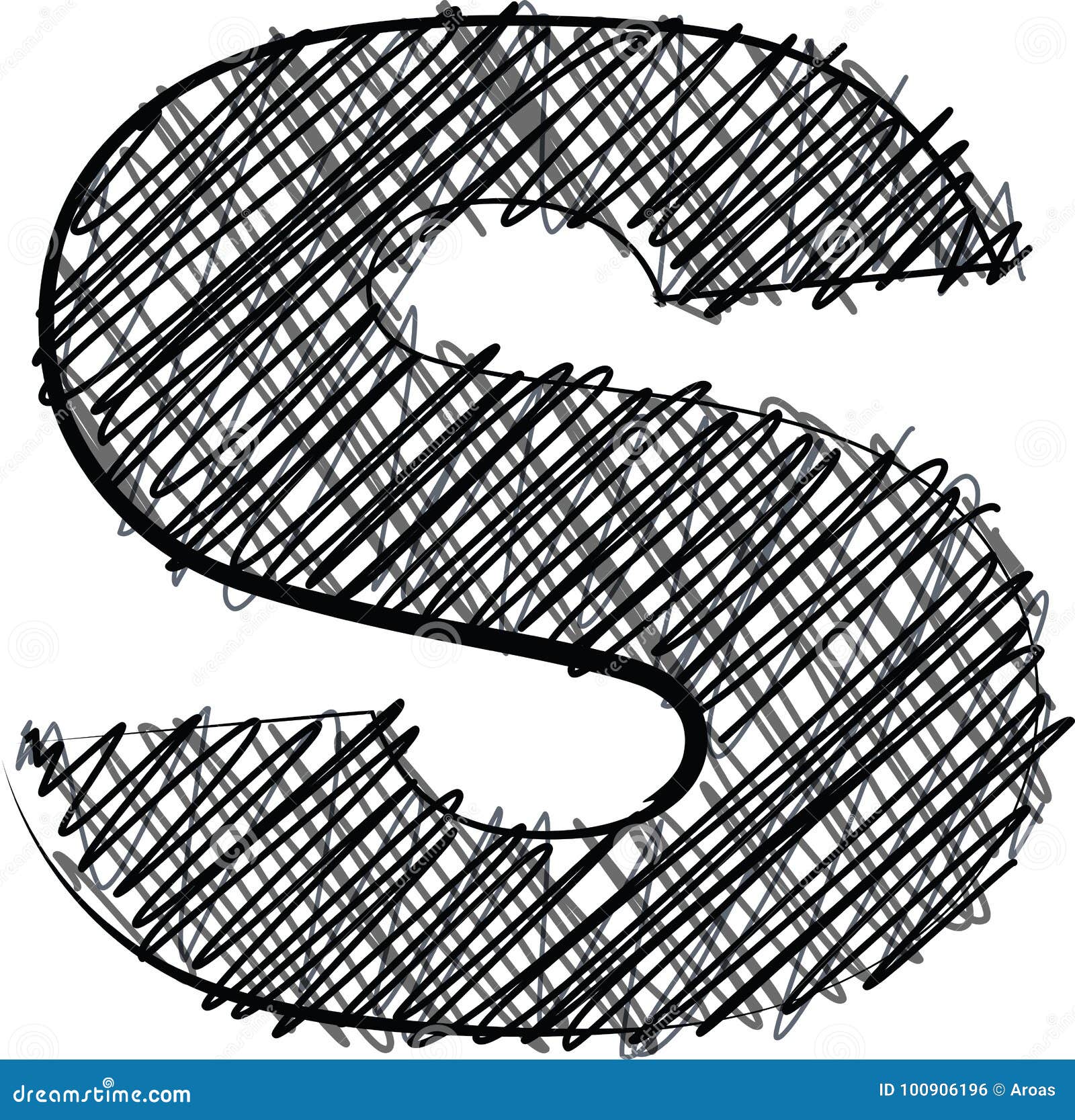 Hand draw font. LETTER s stock vector. Illustration of graffiti - 100906196