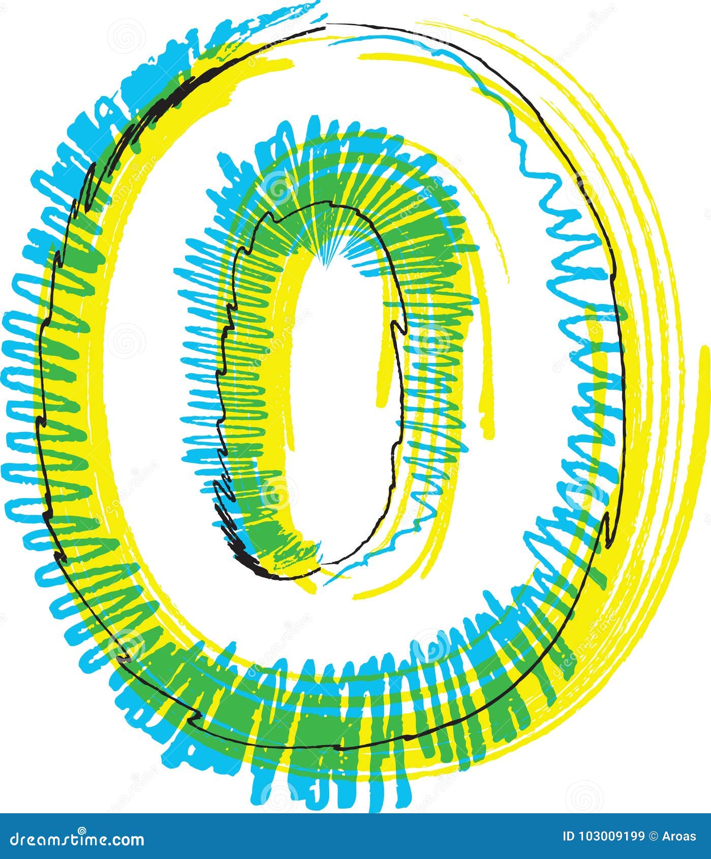 Hand draw font. NUMBER 0 stock vector. Illustration of education ...