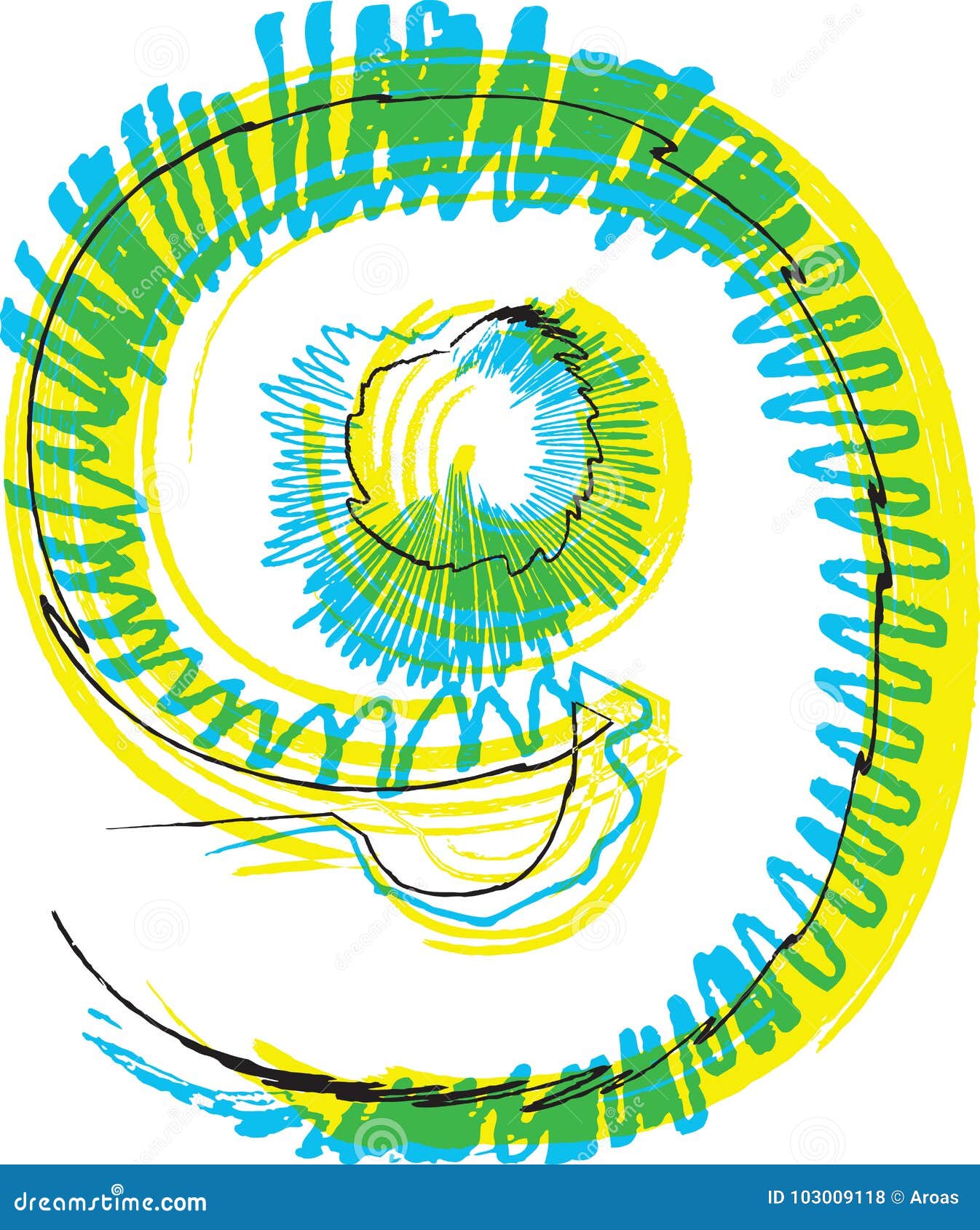 Hand draw font. NUMBER 9 stock vector. Illustration of scribble - 103009118