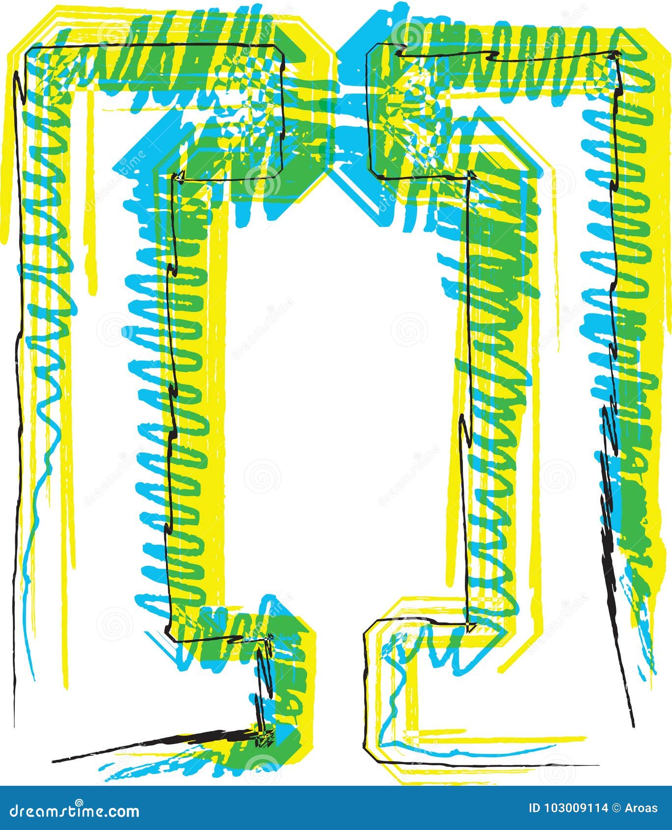 Hand draw font. stock vector. Illustration of scratch - 103009114