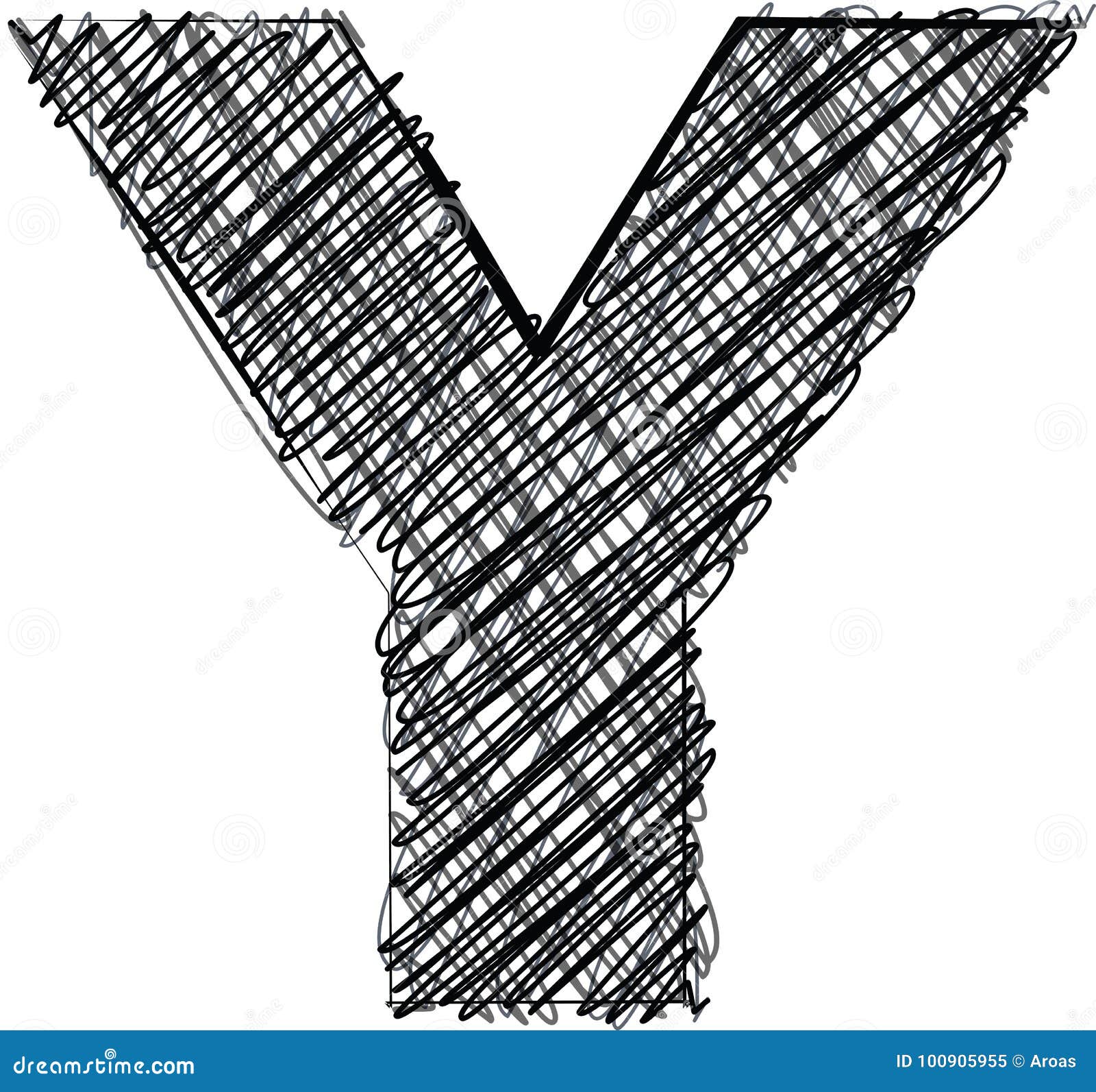 Hand draw font. LETTER Y stock vector. Illustration of graffiti - 100905955