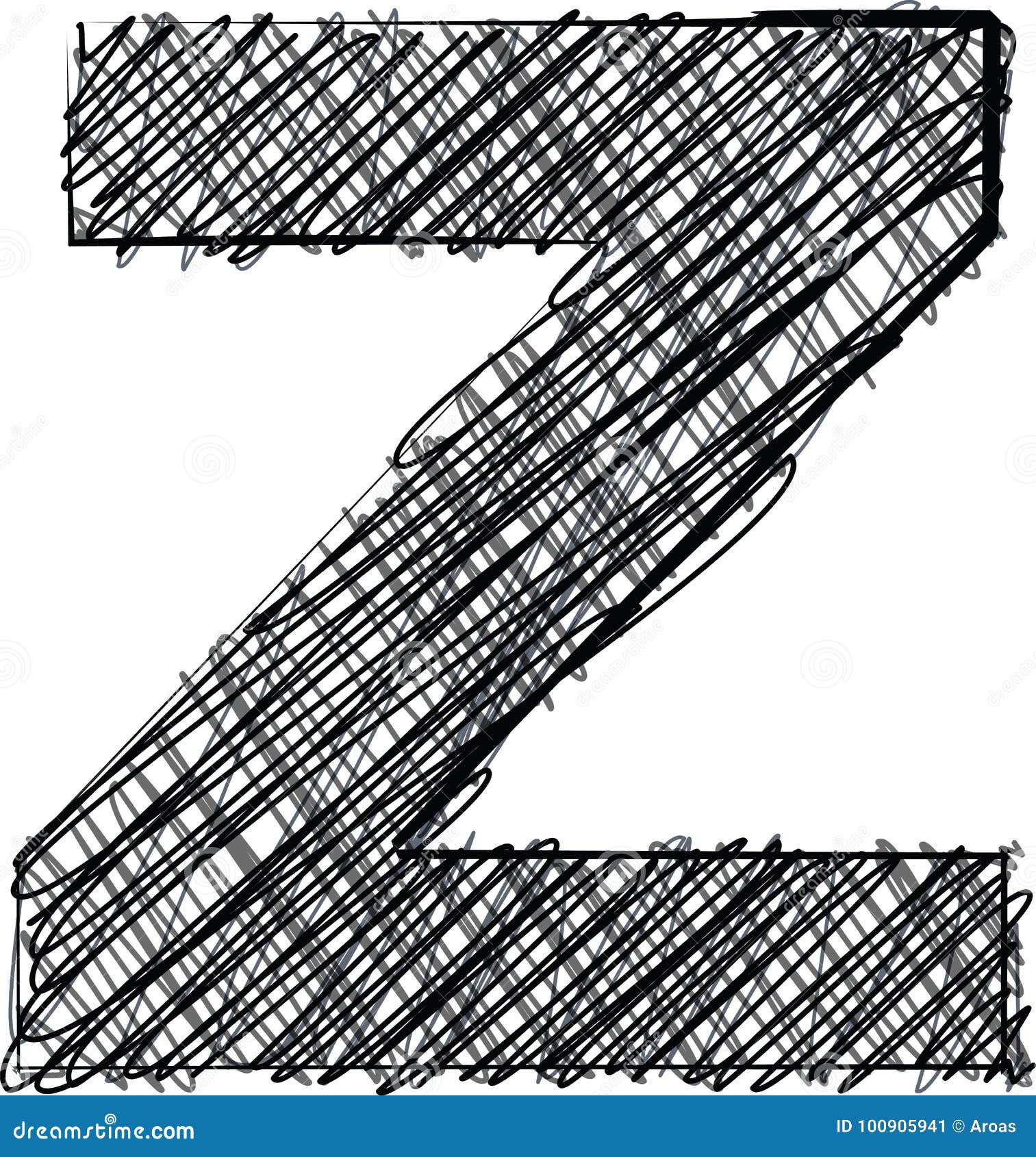 Hand draw font. LETTER Z stock vector. Illustration of isolated - 100905941