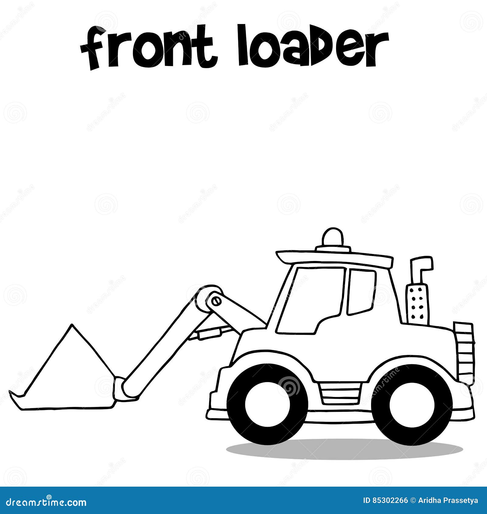 Hand Draw Front Loader Collection Stock Vector - Illustration of ...