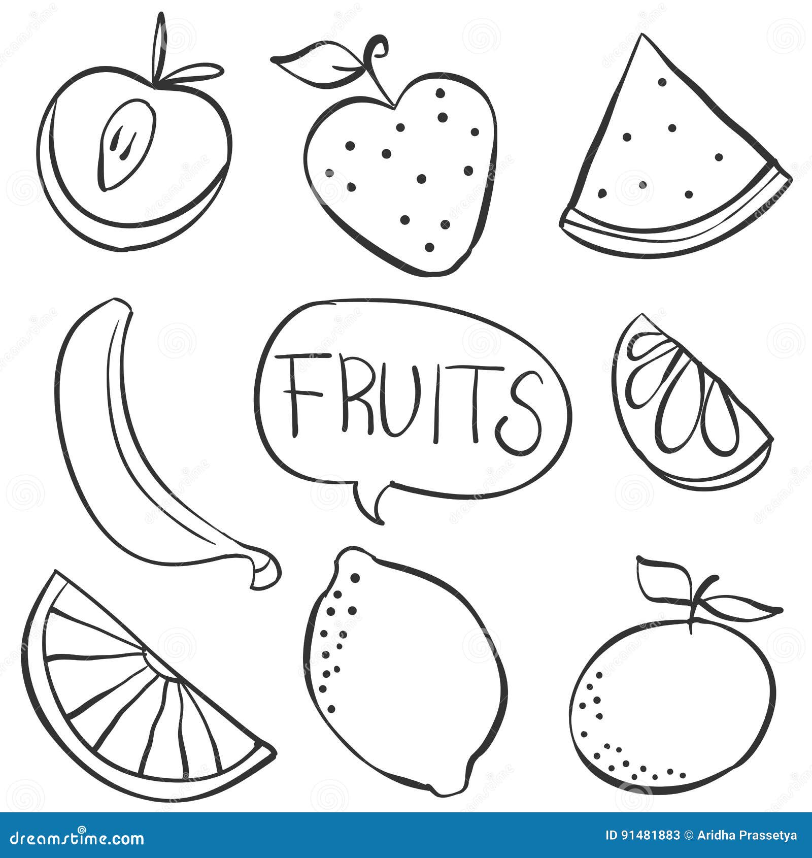 Hand Draw Fruit Various Doodles Cartoon Vector | CartoonDealer.com ... Hand Draw Fruit Various Doodles Cartoon Vector | CartoonDealer.com ...