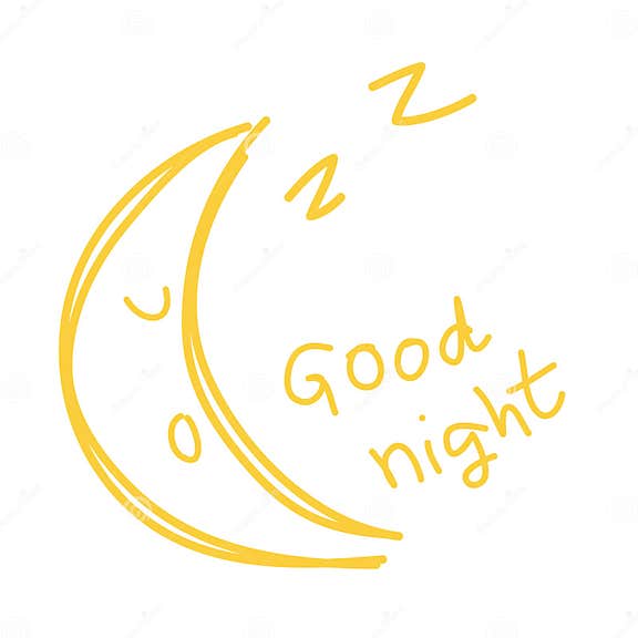 Hand draw Goodnight stock vector. Illustration of scribble - 142115133