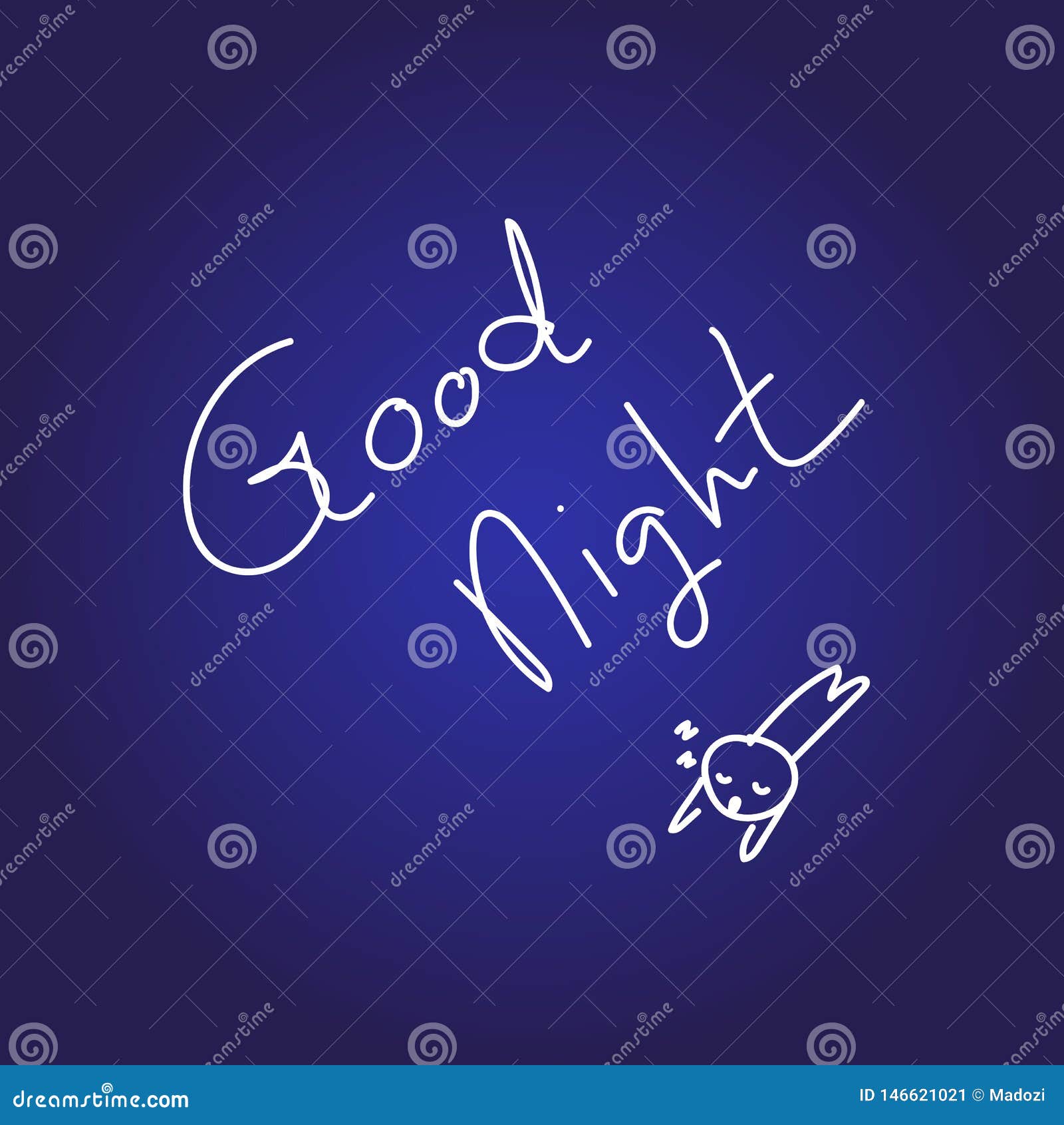 Hand draw Goodnight stock vector. Illustration of relax - 146621021
