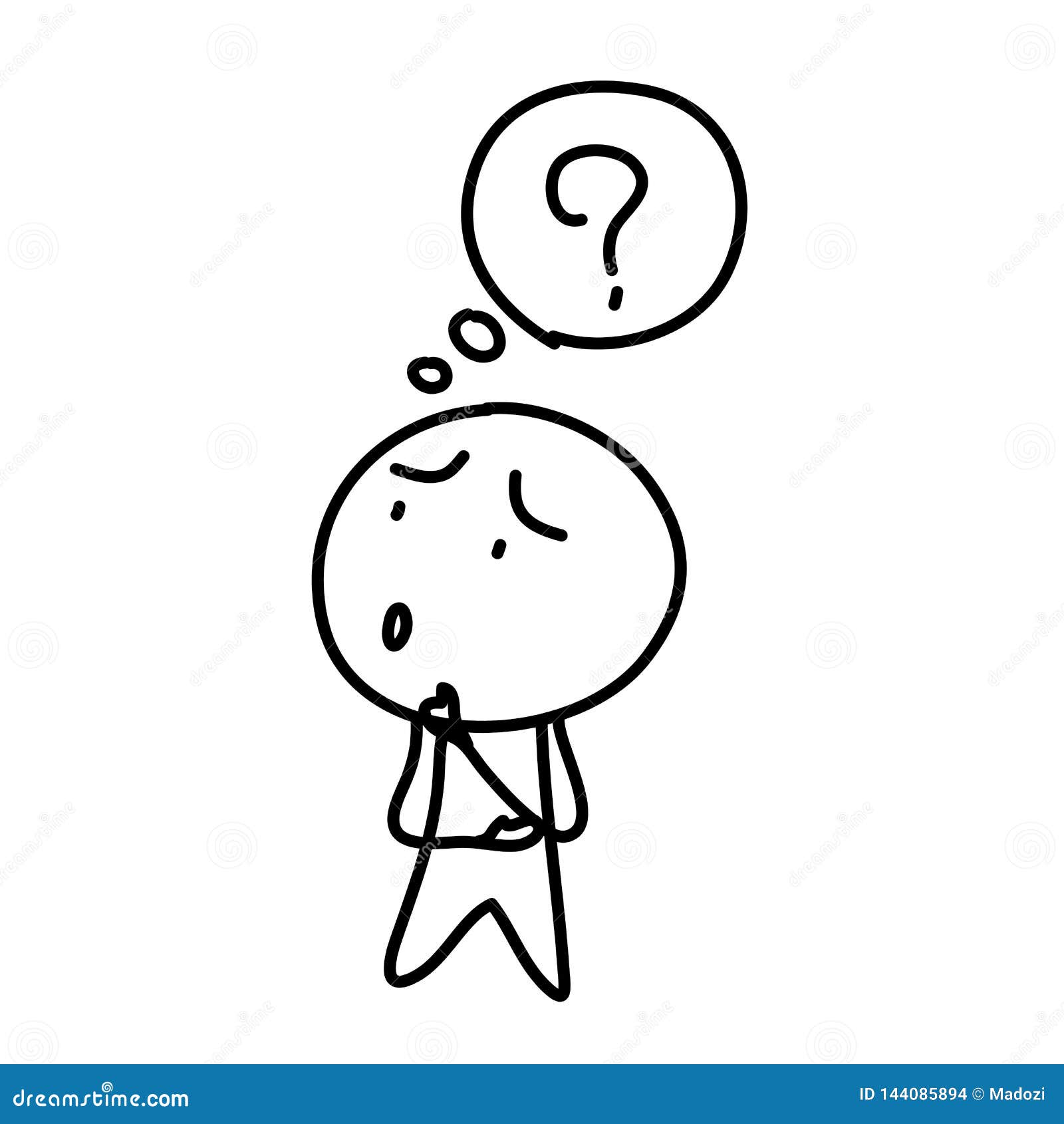 Hand Draw Human Having Doubts Stock Vector - Illustration of education ...