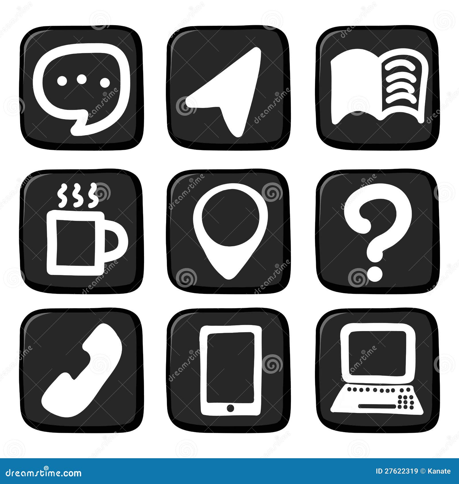 Hand draw icon set. stock vector. Illustration of draw - 27622319