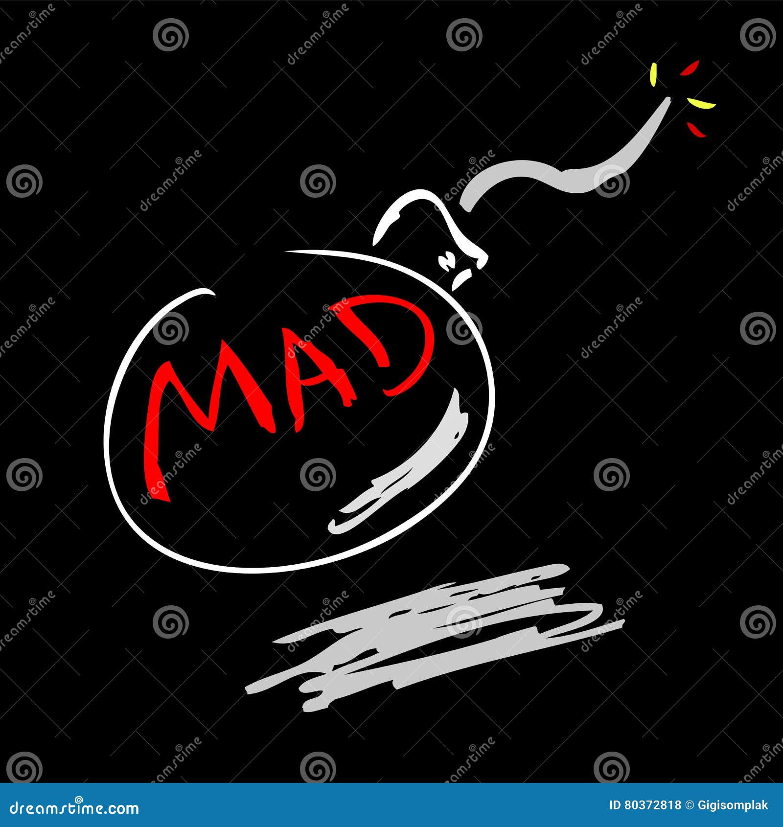 Hand Draw Illustration for Mad Explosion Stock Vector - Illustration of ...