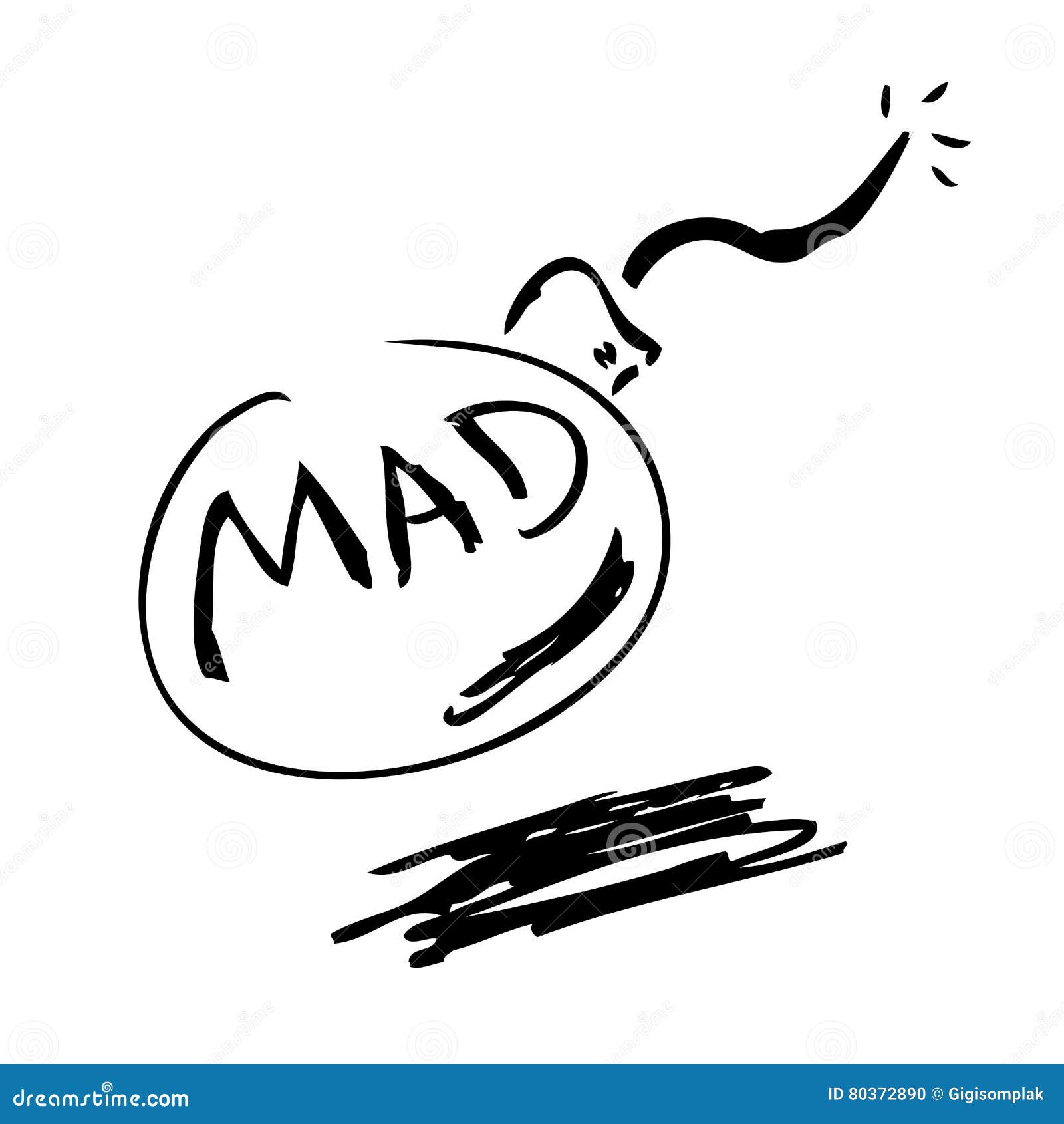 Hand Draw Illustration for Mad Explosion Stock Vector - Illustration of ...