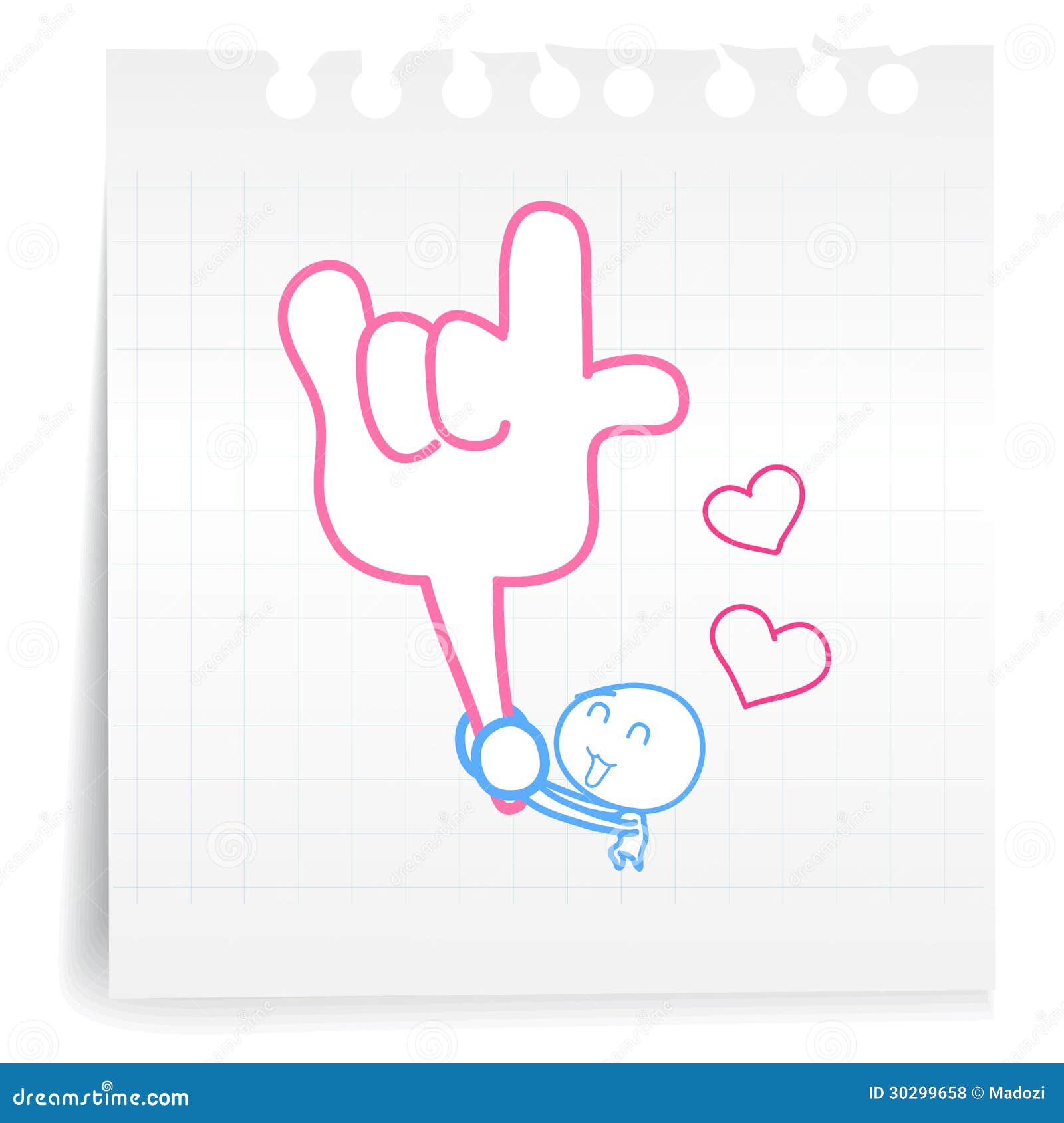 Love You Cartoon_on Paper Note Stock Vector - Illustration of play ...